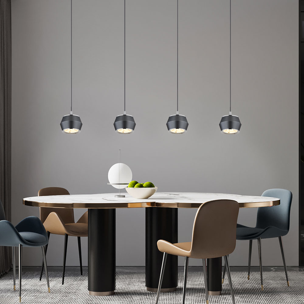 LED Pendelleuchte, Metall, Grau-Matt, Höhenverstellbar, L 80,5 cm | ETC ...