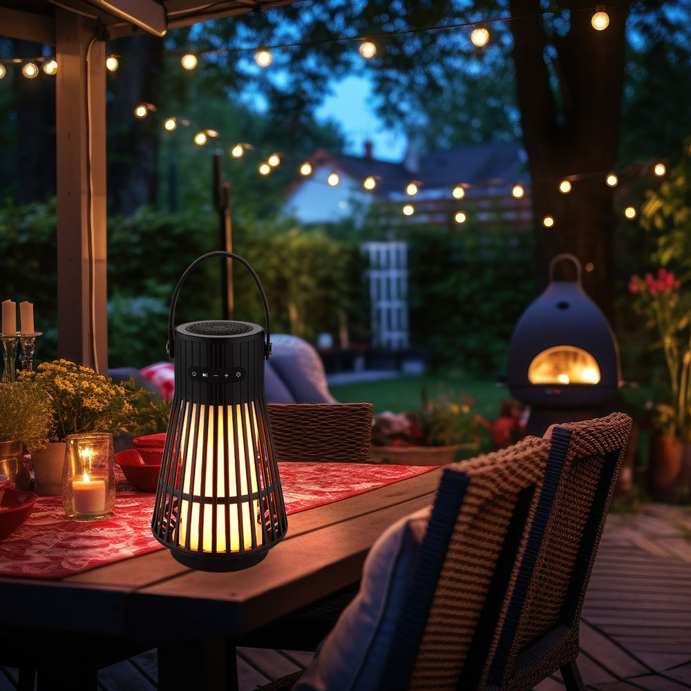 LED Tischleuchte, Deko, Musik-Box, Bluetooth, Feuer-Effekt, USB | ETC Shop