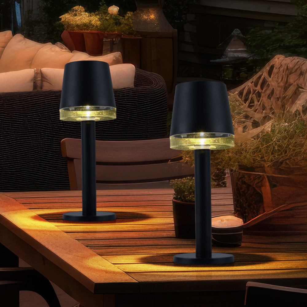 LED Solarleuchte Tischleuchte Außenlampe Terrassenlampe Gartenleuchte ...