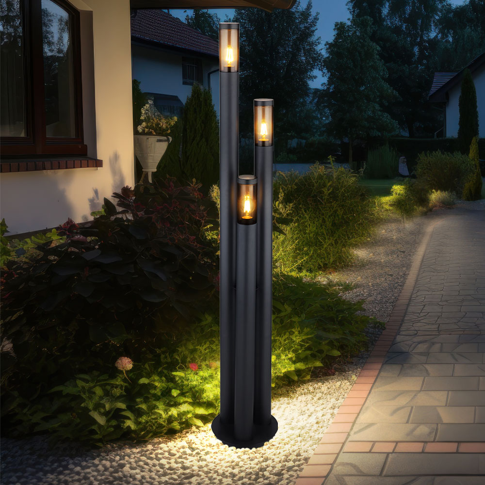 [Paket] LED Außenlampe Standleuchte Wegeleuchten Außen Edelstahl Gartenleuchte Groß für draußen ...