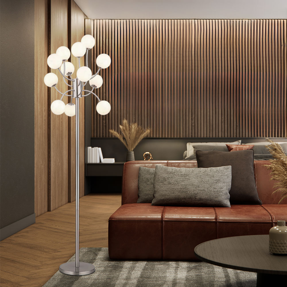 Floor lamp living room lamp floor lamp LED side lamp 12 flames glass H ...