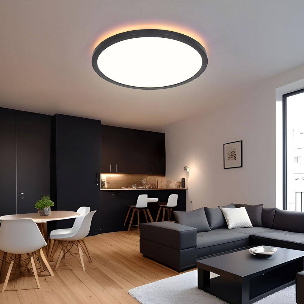 LED ceiling light, dimmable, IP44, backlight, D 29.4 cm | ETC Shop ...