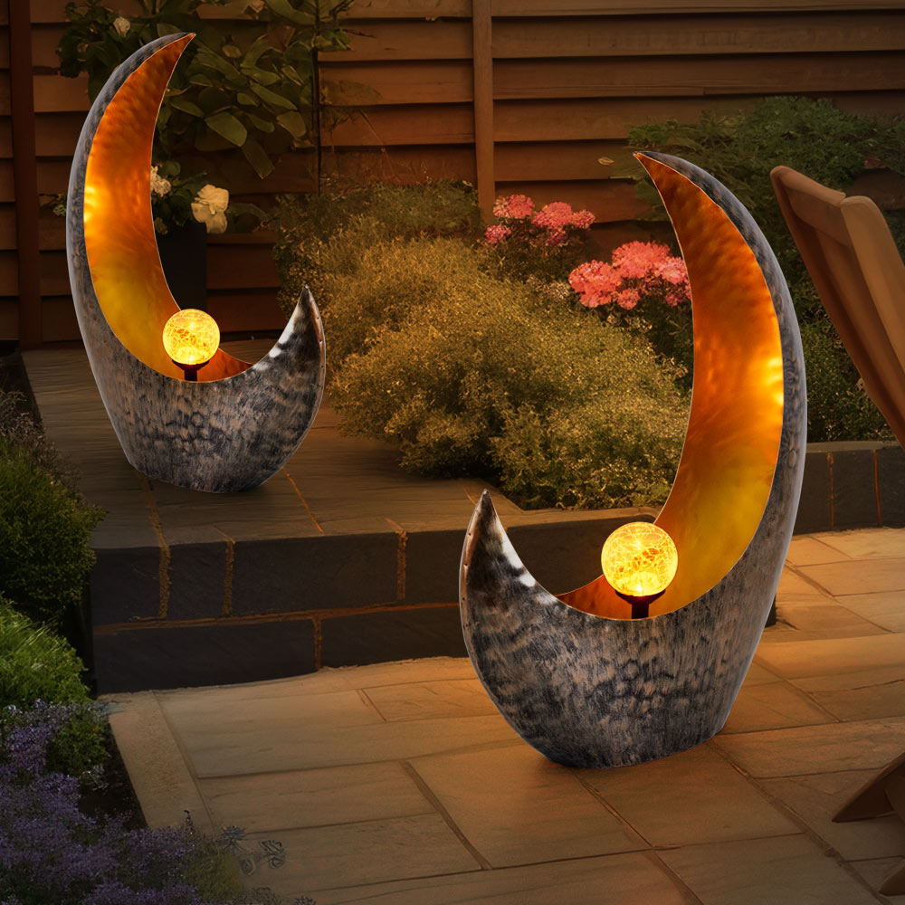 Mondsichel Solarleuchte Solar Außen Gartendeko LED Lampe Outdoor ...