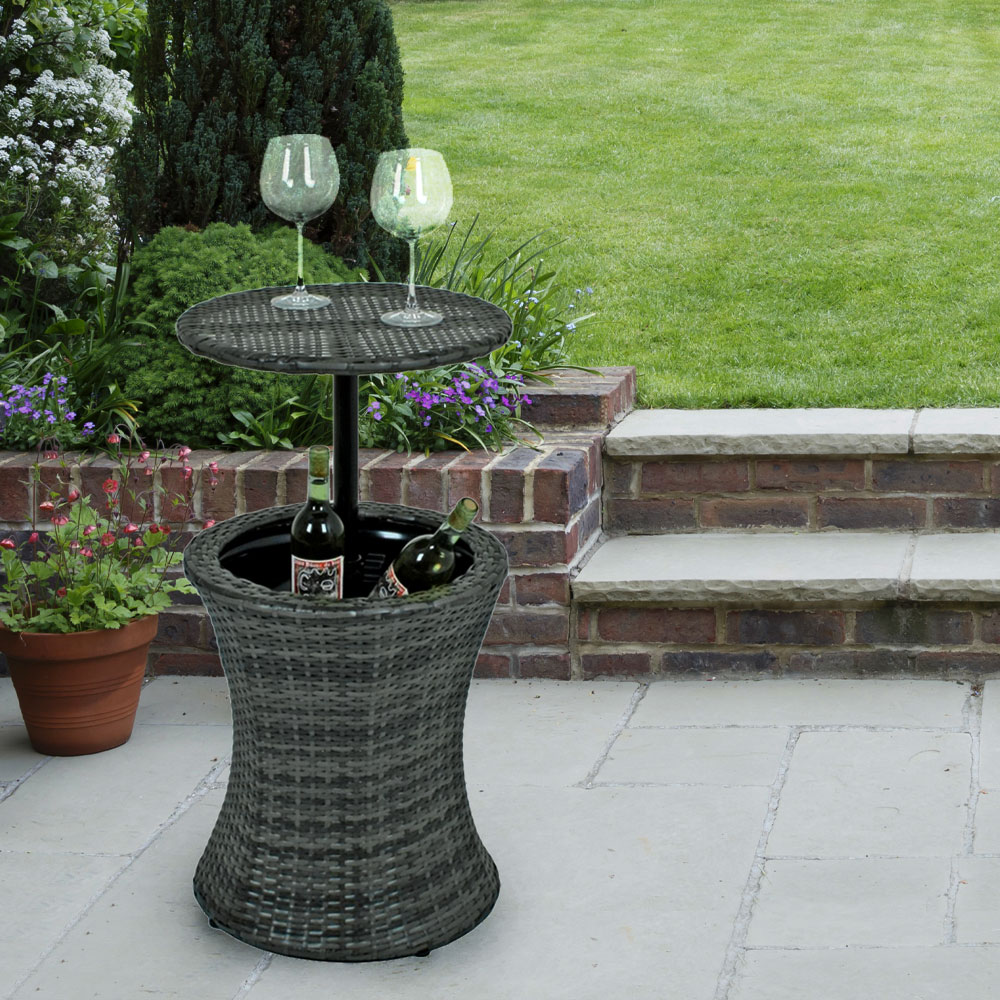 Rattan drinks cooler table store
