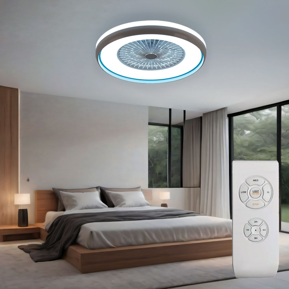 LED ceiling fan, remote control, CCT, 60 cm | ETC Shop: lamps ...