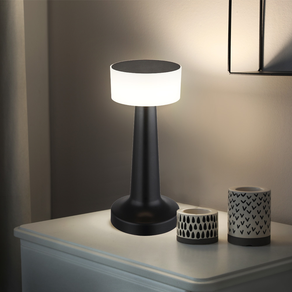 LED table lamp dimmable battery light touch dimmer table lamp bedside lamp black plastic USB 1W 55lm warm white cold white H 21.5 cm set of 2 ETC Shop lamps furniture technology