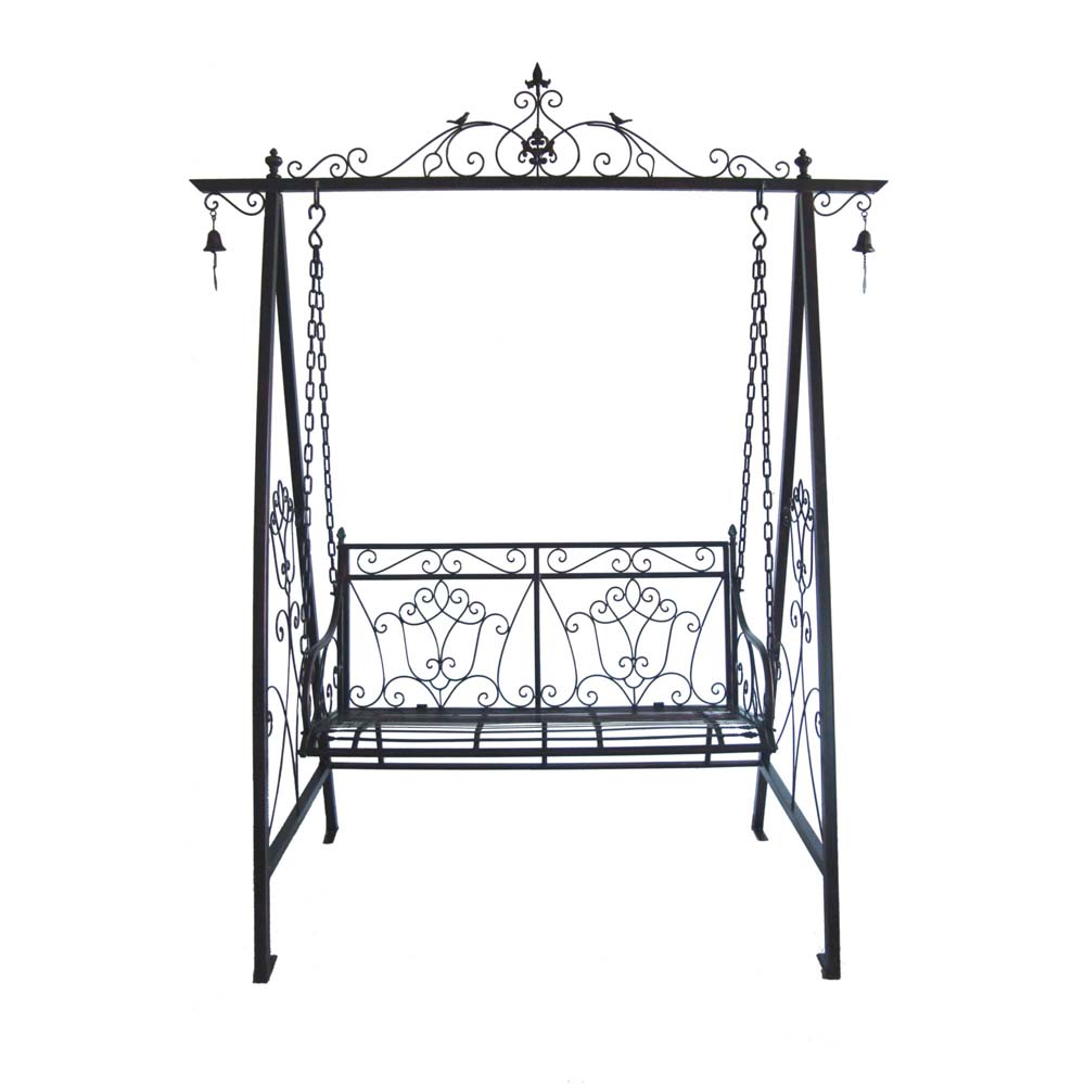 Balançoire métal cuivre aspect rouille chaîne suspension jardin ...