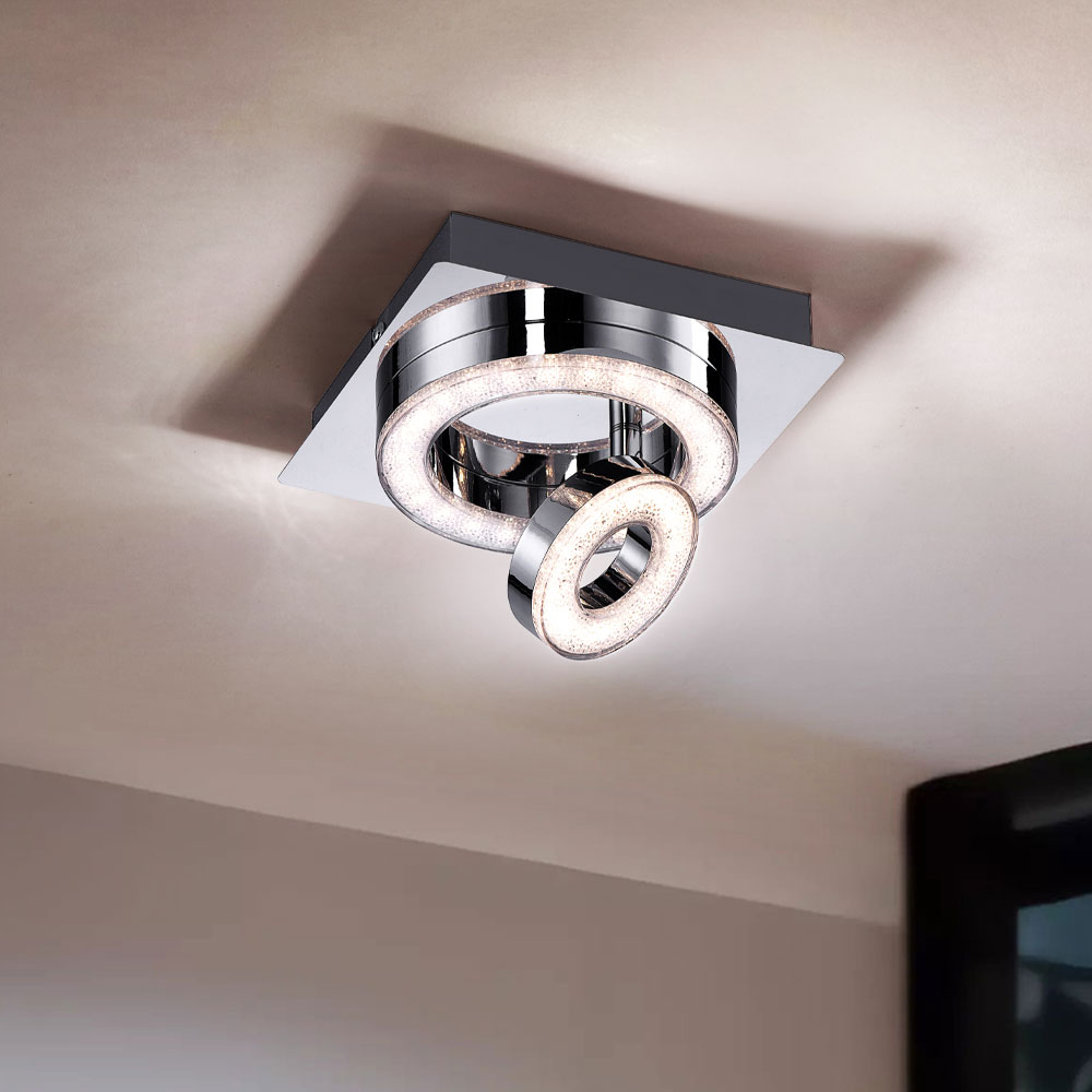 LED ceiling light, crystal, chrome, adjustable, L17 cm | ETC Shop ...