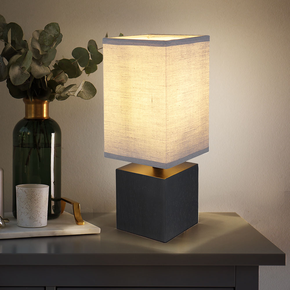 Table lamp bedside table side lamp modern shade light black, desk lamp ...
