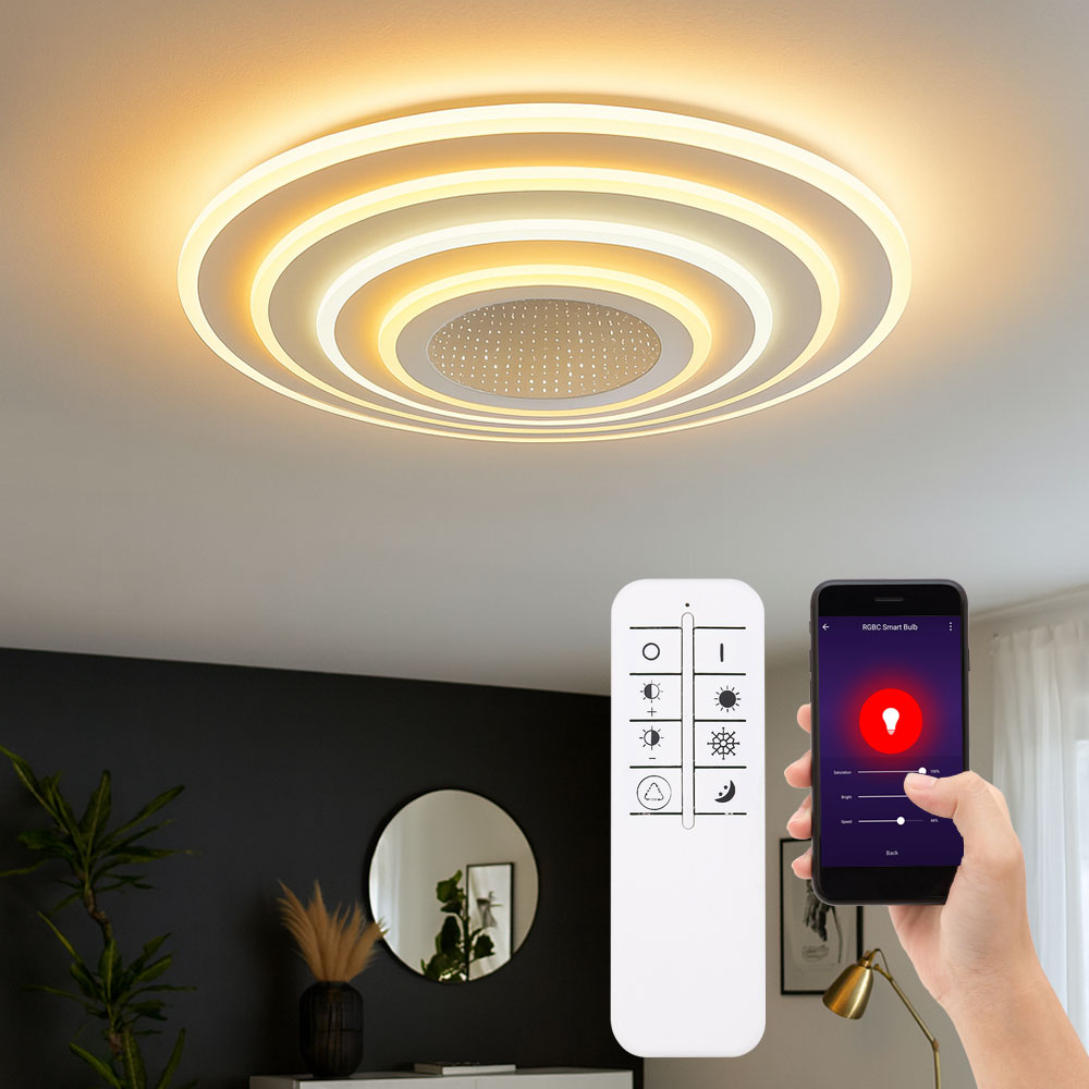 LED ceiling light, remote control, dimmable, app control | ETC Shop ...