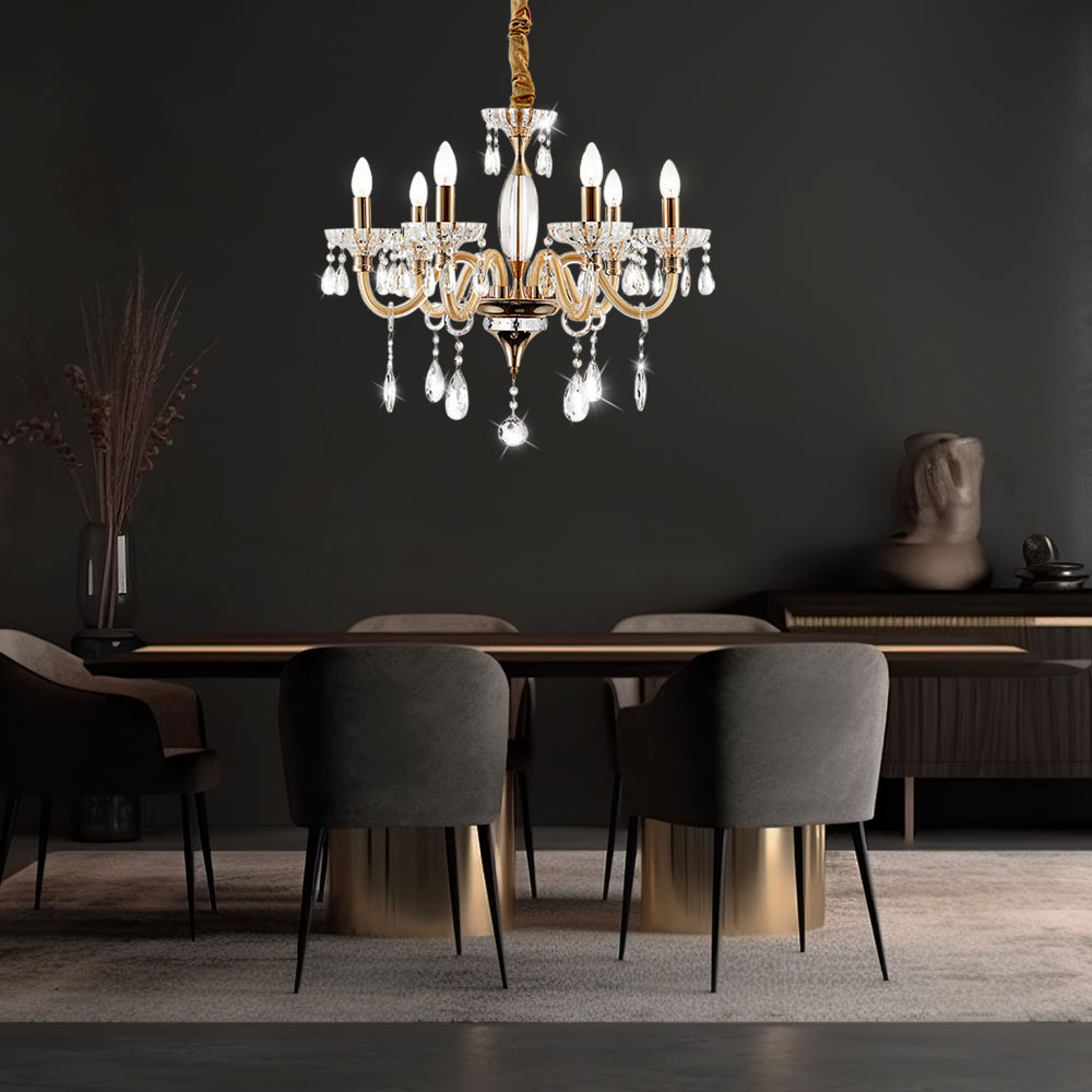 Ceiling Pendulum Hanging Lamp Luminaire Chandelier Metal Gold Glass ...