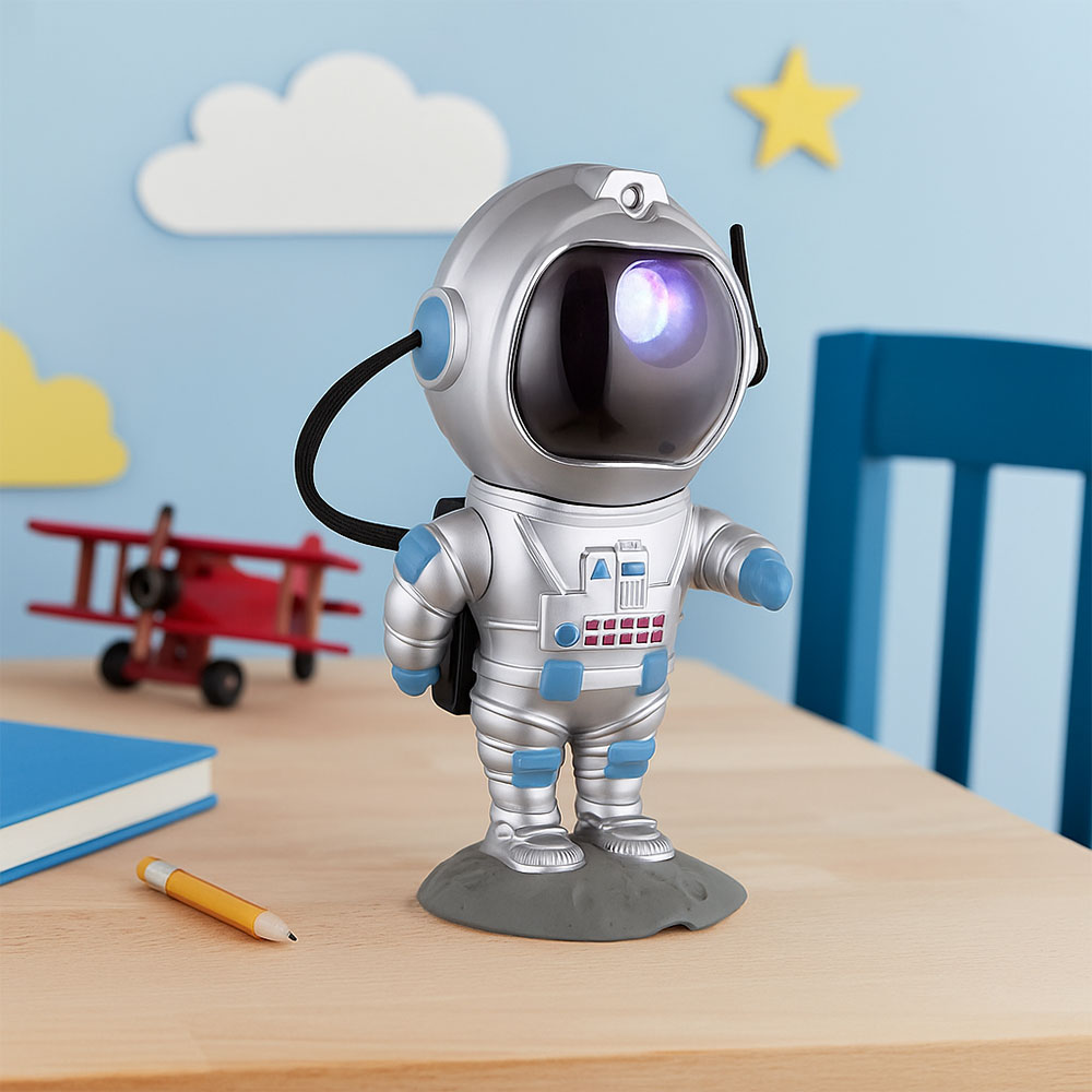 RGB LED Kinder Tischleuchte, Astronaut grau, H 22 cm | ETC Shop