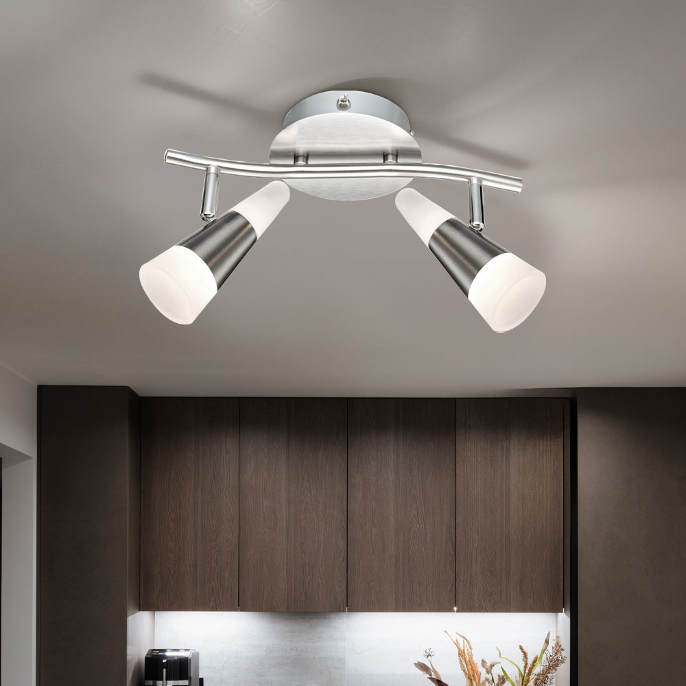 Ceiling lamp 2 flame ceiling spotlights swiveling gray ceiling light ...