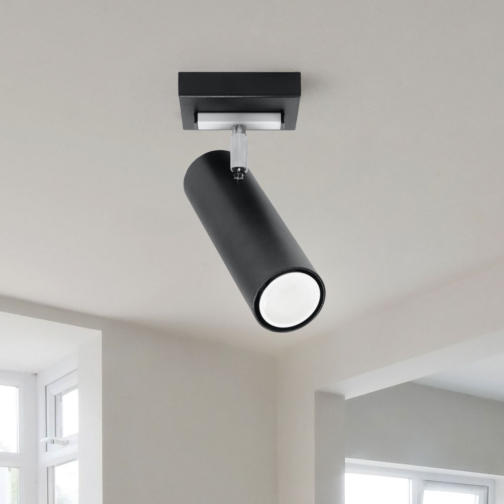 Ceiling light, steel, black, movable spot, H 20 cm | ETC Shop: lamps ...