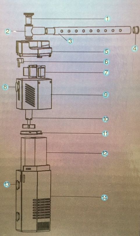 JP-092 Aquarium Innenfilter 250 L/h Filter Filtersystem Förderpumpe
