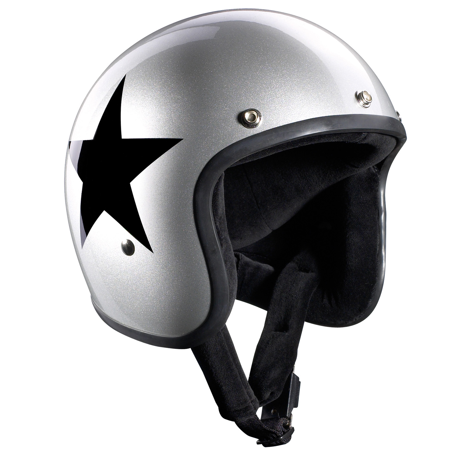 Bandit Star Silver Original Jet Helmet - Silver Motorcycle Helmet | GLS ...