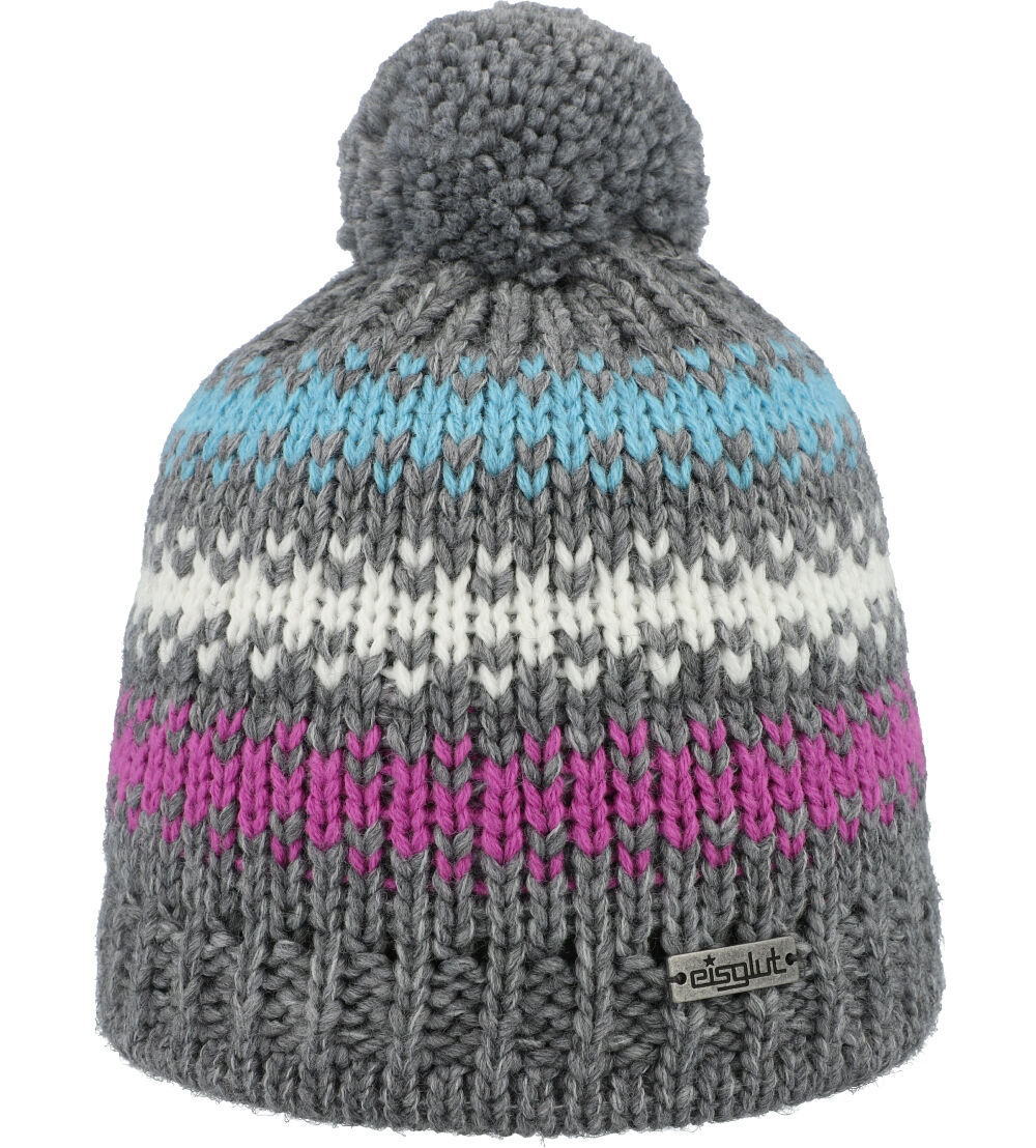 Eisglut Kinder mehrfarbige Strickmütze Cosmo mit Bommel | Breiter Hut ...