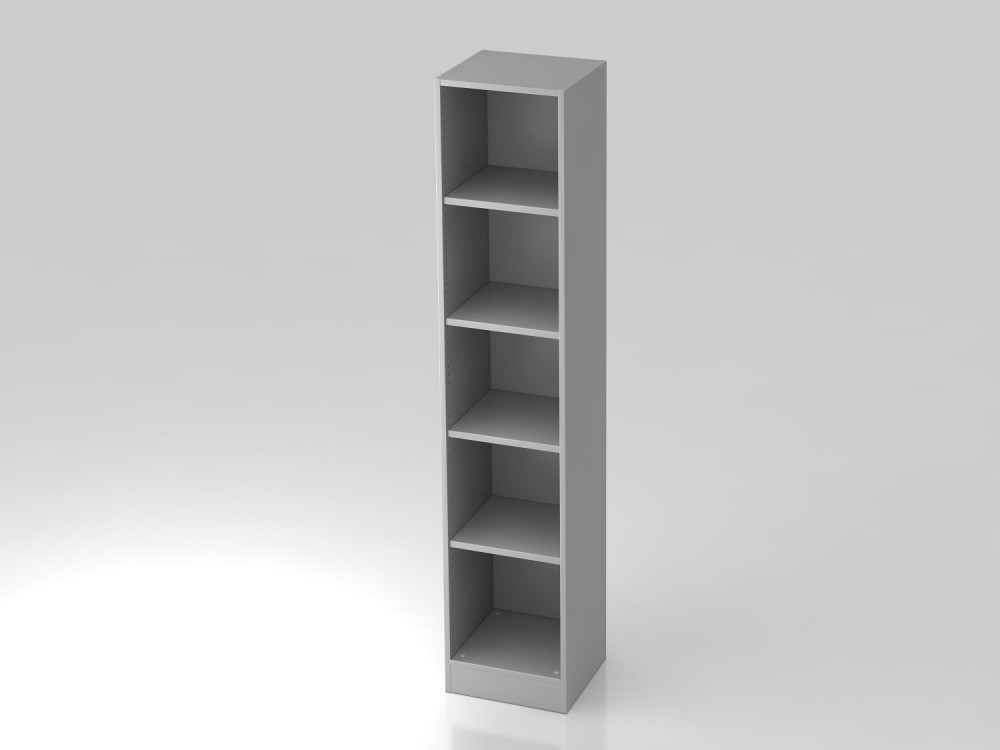 Regal schmal 5 OH, mit Sockelblende Grau | SPEZIALEINRICHTER