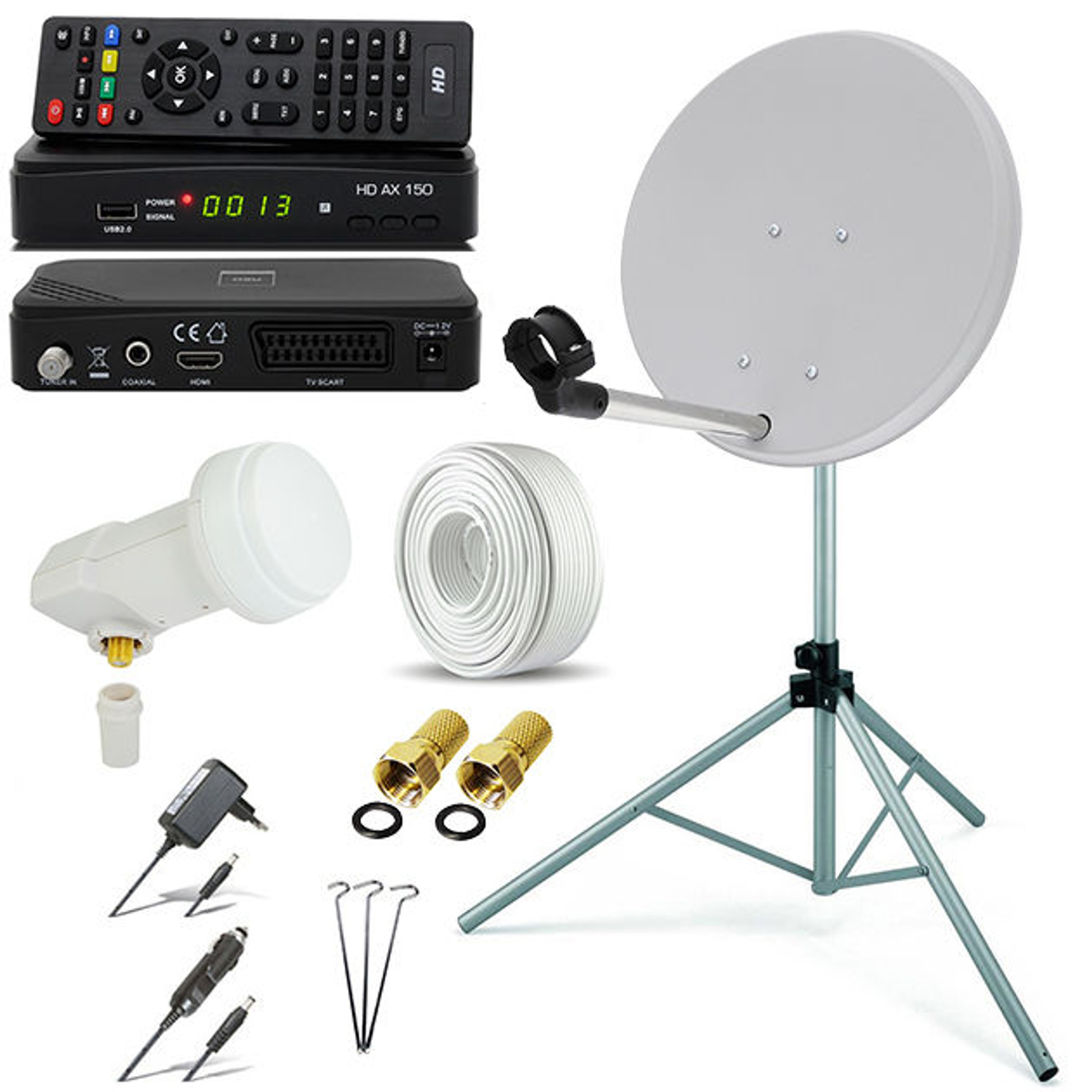 HDTV HD HDMI Digitale Camping Sat Anlage Spiegel Stativ Mobile LNB ...