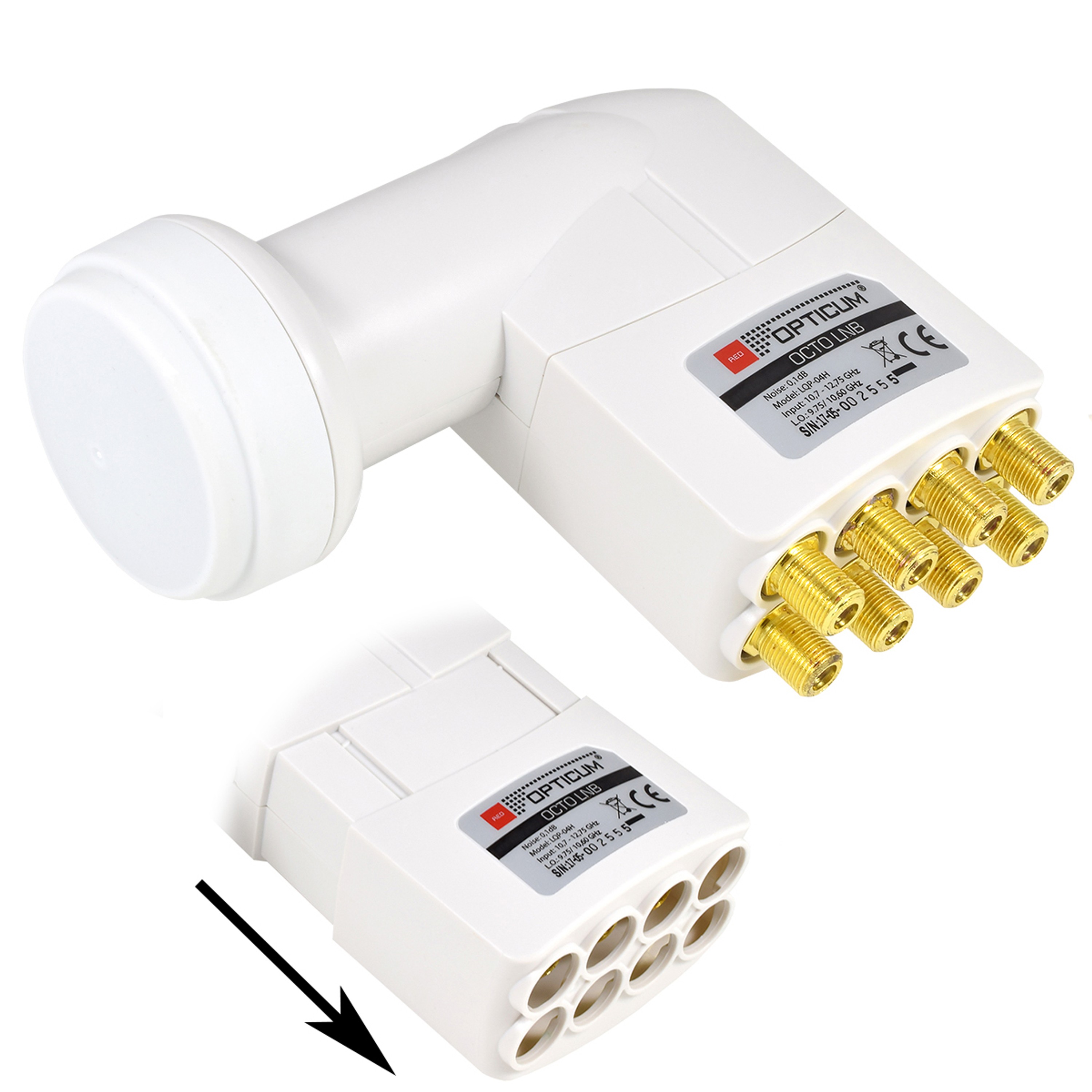 Octo LNB 0,1 dB 8 fach Receiver Teilnehmer direkt FULL HDTV 4K HD UHD ...