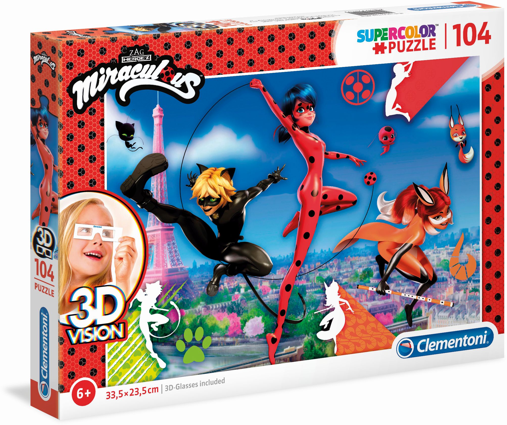 Clementoni - 3D Vision Model - Miraculous, 104 Teile | Game World Shop
