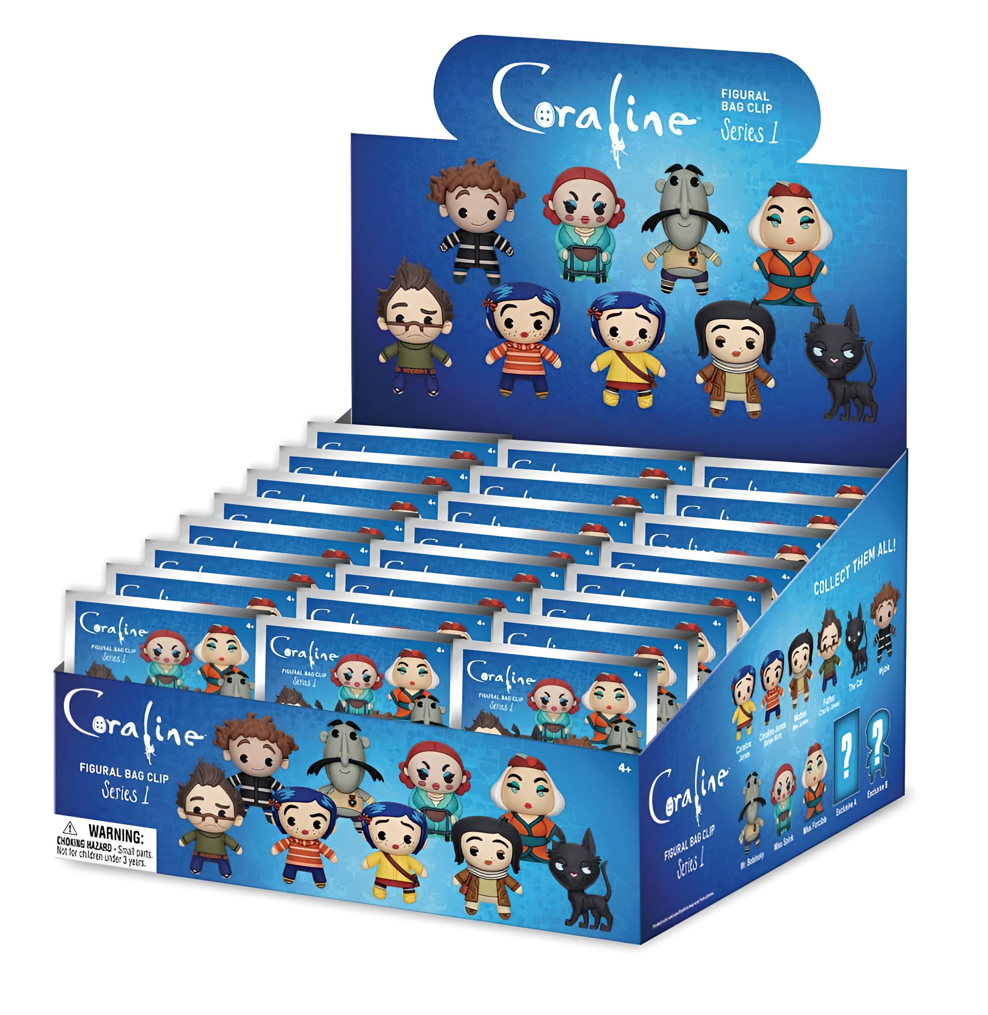 Coraline 3D PVC-Taschenanhänger Series 1 Display (24) | Game World Shop