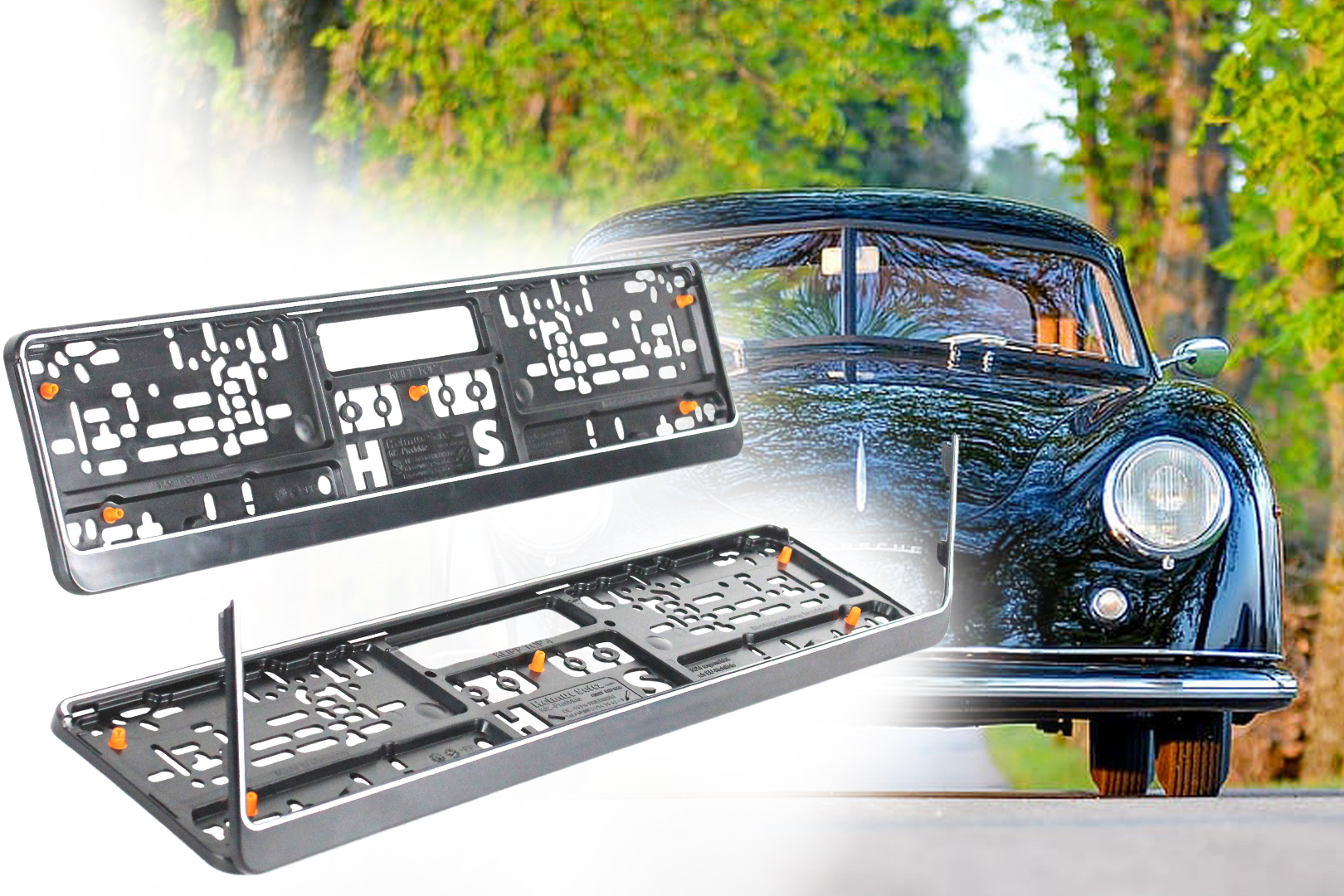 [Paket] 2 Kennzeichenhalter KFZ PKW für Kennzeichen Standard 520 x ...
