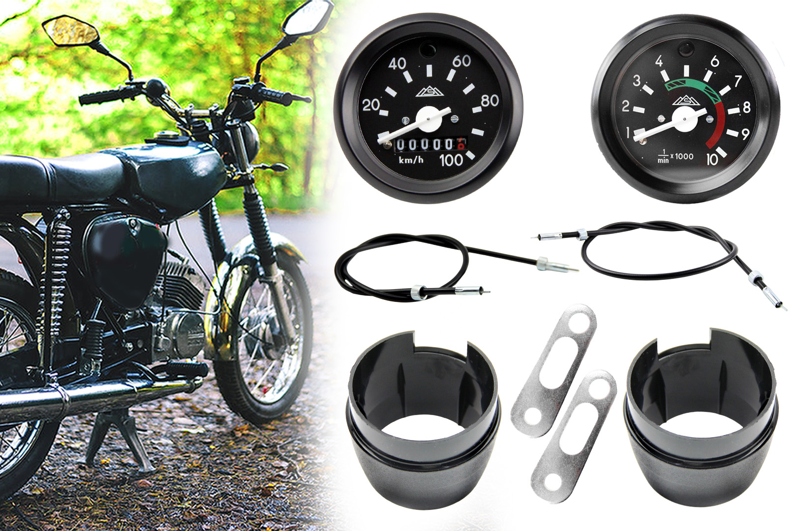 [Paket] Tacho-Set 12V Ø 60mm, Simson S51 S70 MMB Tacho 100 km/h ...