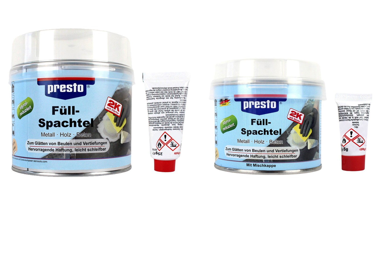 2K Füllspachtel OCKER, Polyesterspachtel, 2 Komponenten Füller für ...