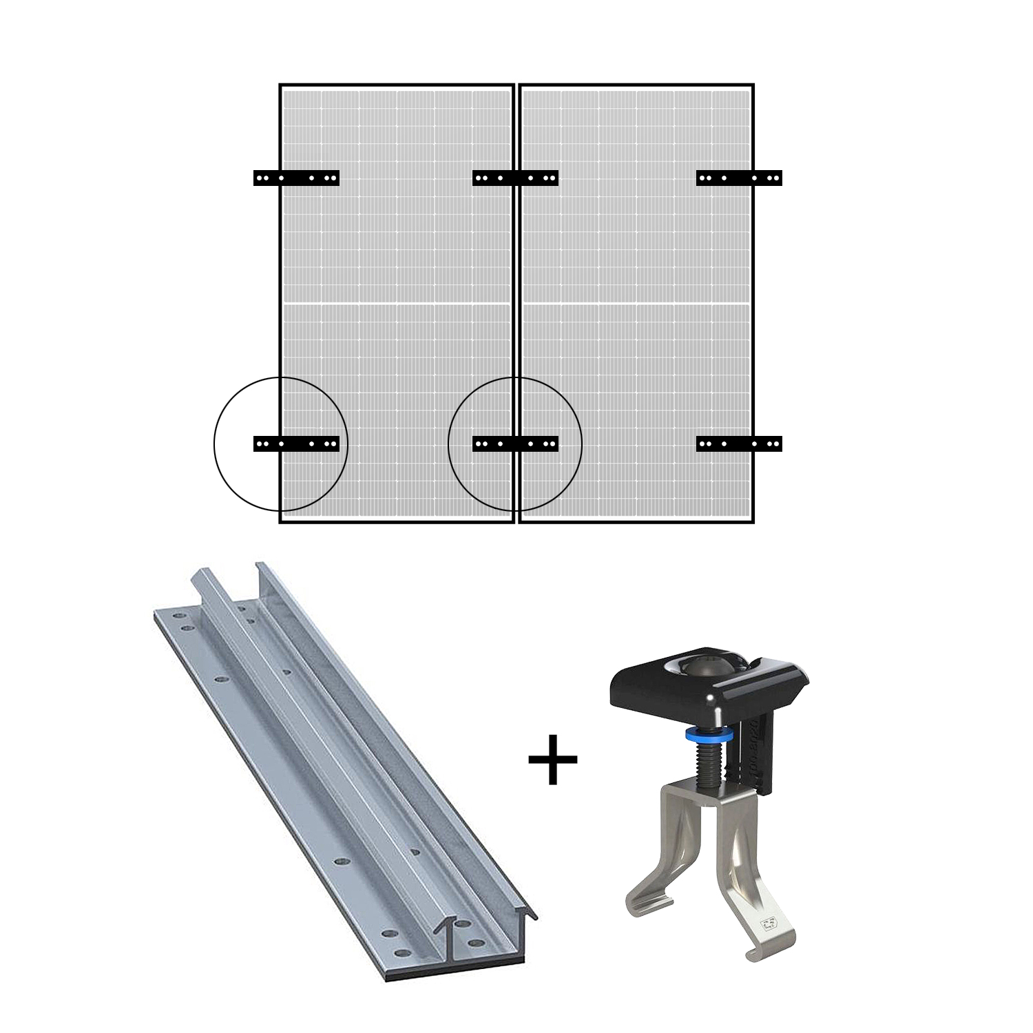 plenti SOLAR Esdec ClickFit EVO Montageprofil Hochformat Installation ...