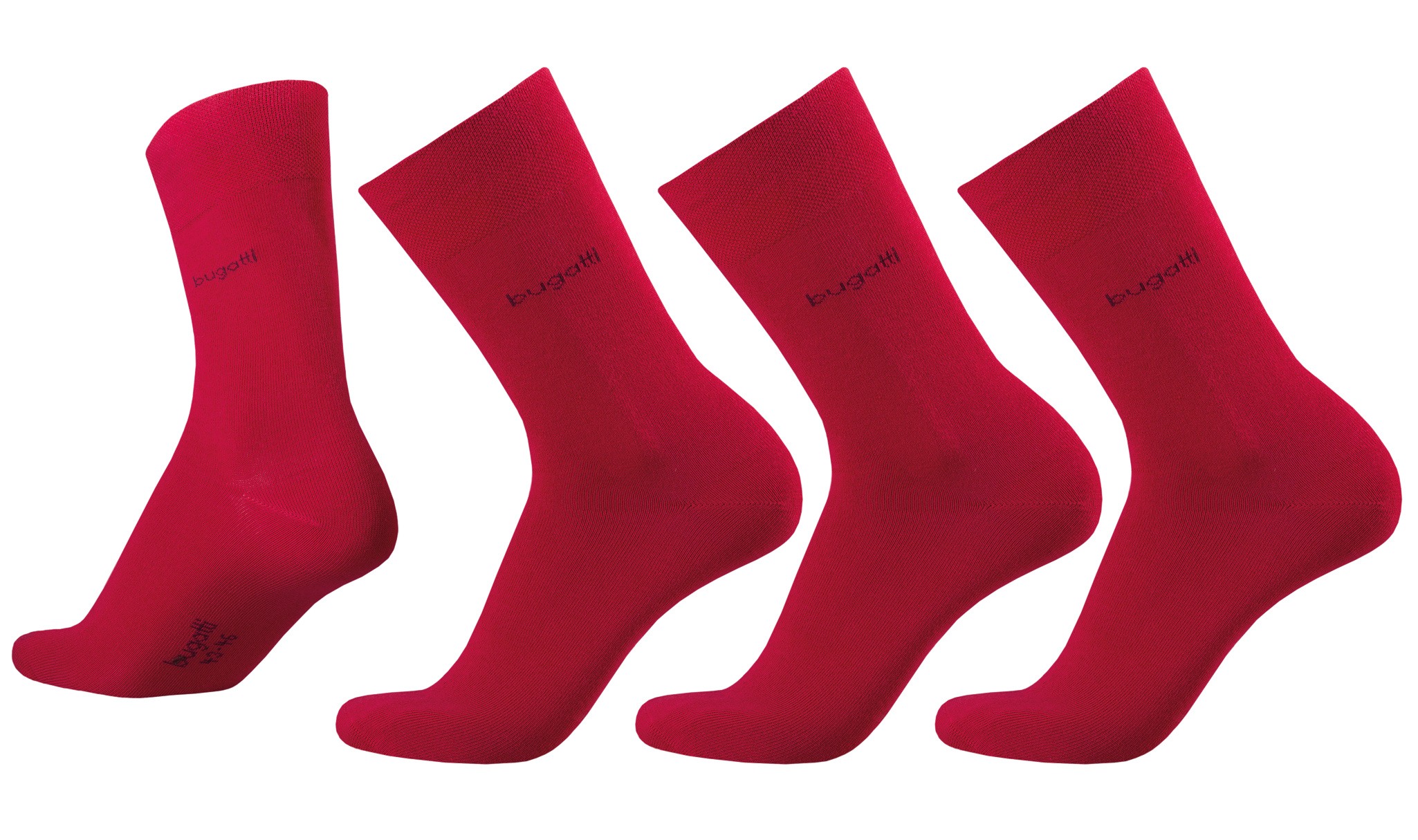 bugatti Herren Socken 3er Pack rot uni basic red | Socken? Socken! Be ...