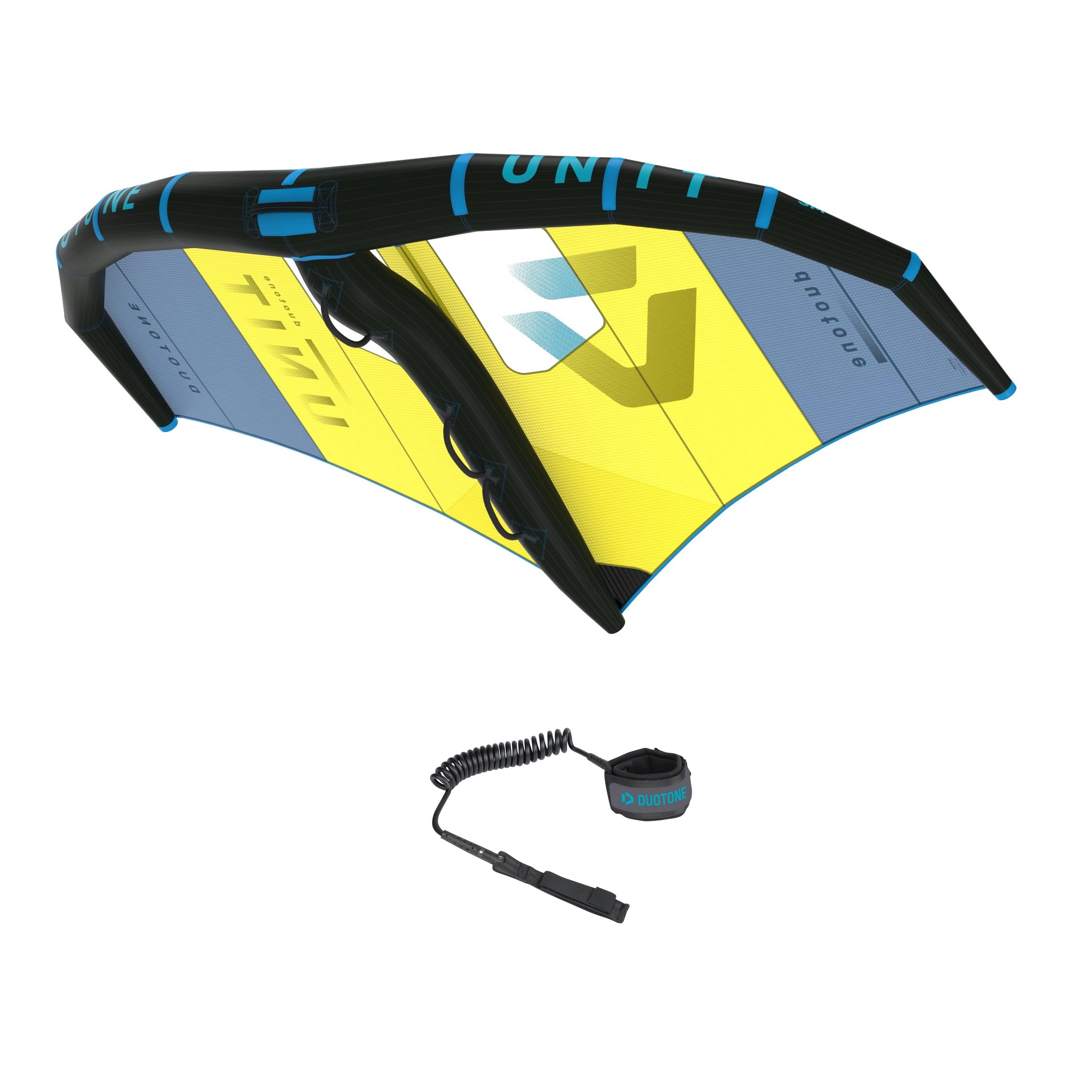 [Paket] Duotone Set Unit Foil Wing C2 blue/yellow mit Leash Wingfoiling