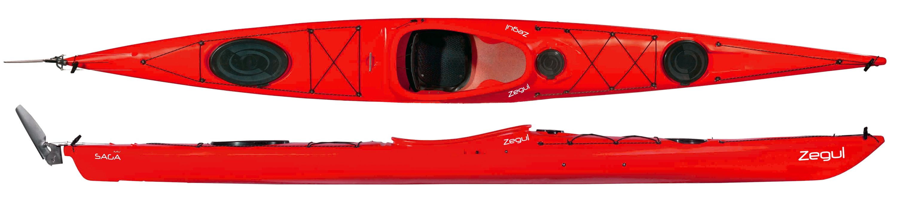 Zegul Saga PE Red Kayak 21 Touring Fluss See Paddelboot