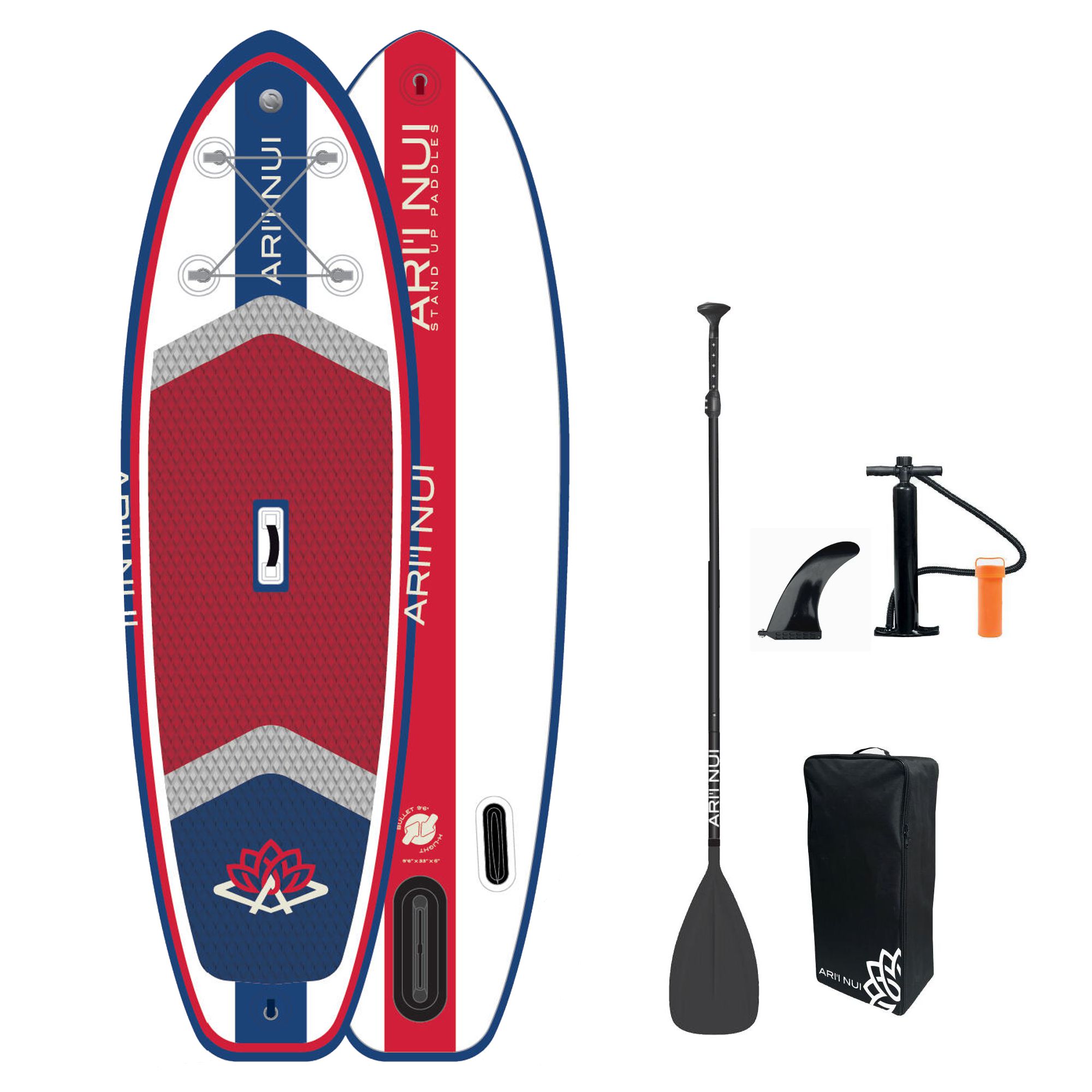 Ariinui SUP Set Bullet H-lite aufblasbar Board Paddel stand up