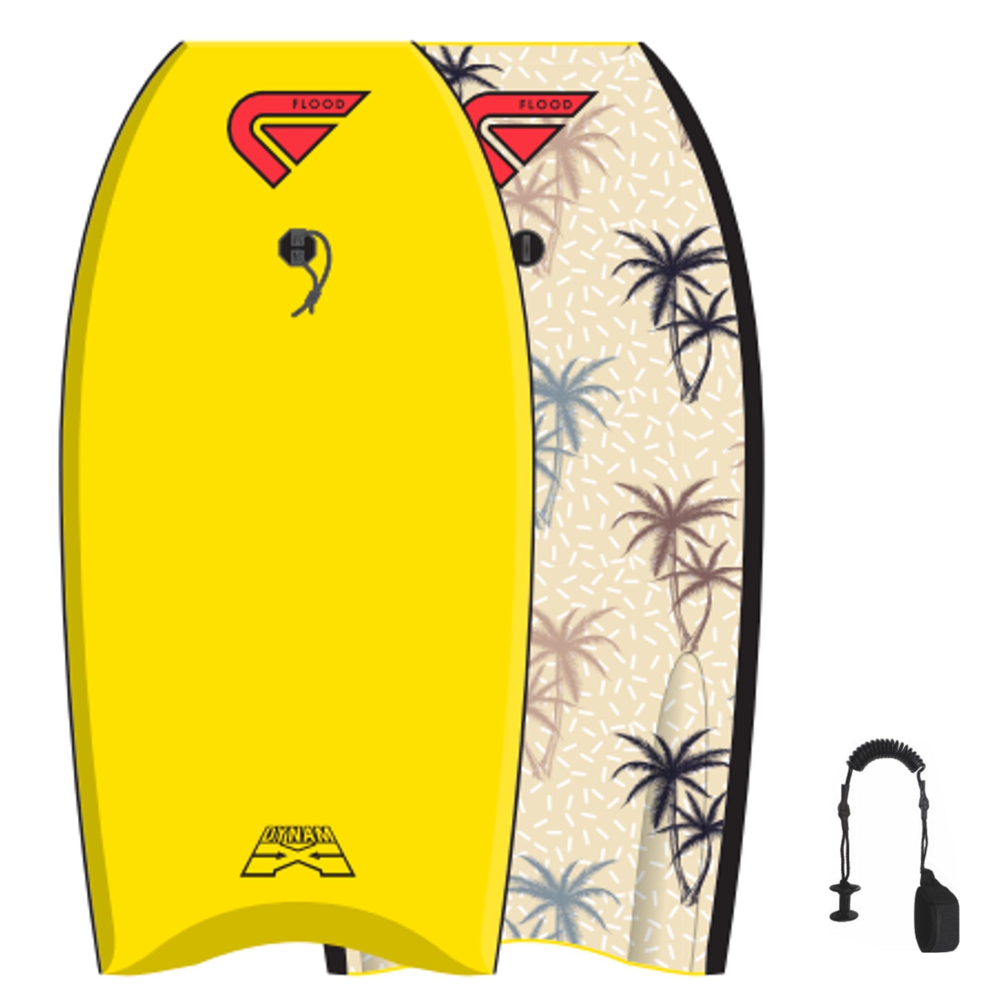 Flood Bodyboard Dynamx Stringer Gelb Palm boogie boogy body