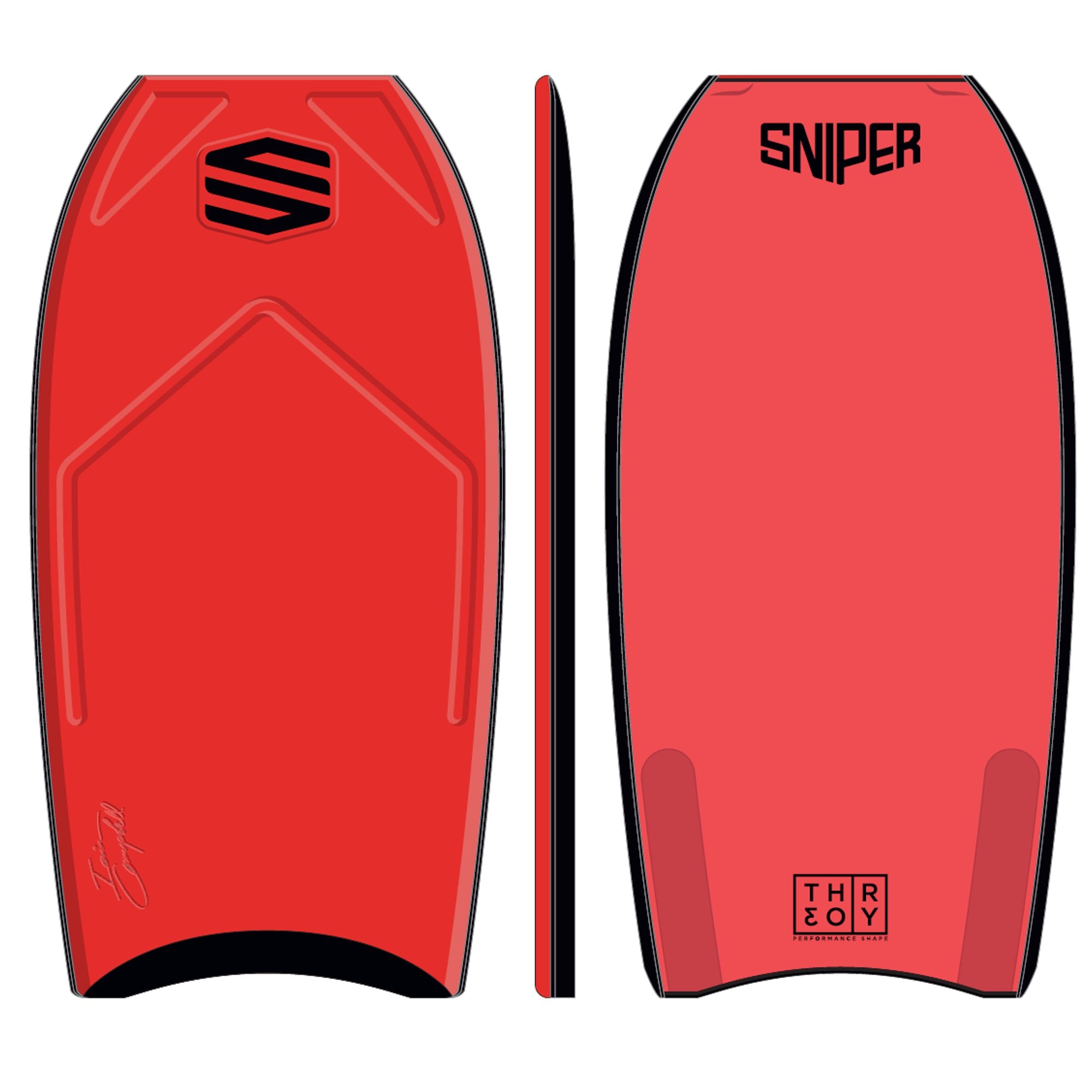 Sniper Bodyboard Ian Campbell Pro Theory PP Rot boogie boogy