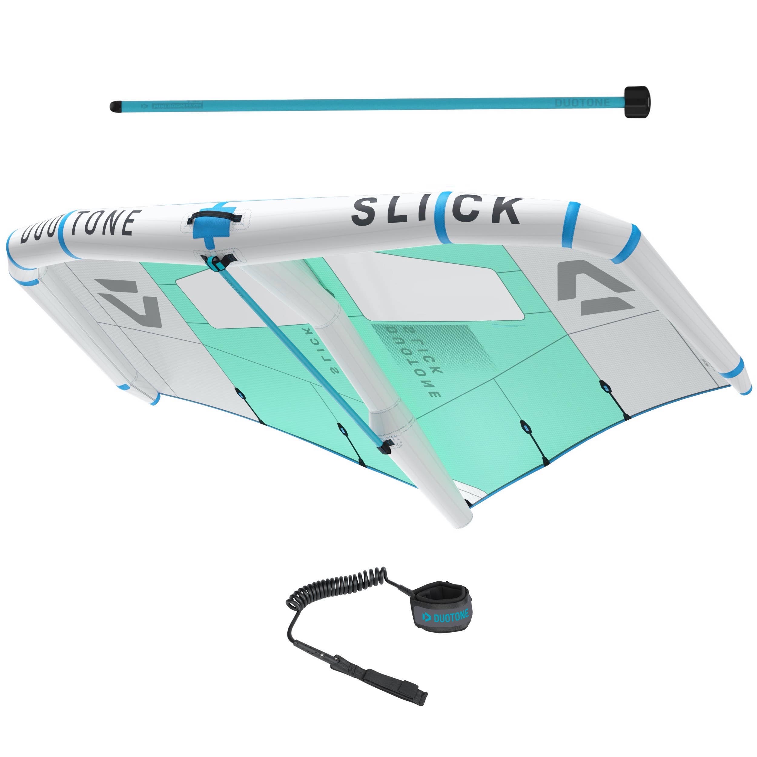 [Paket] Duotone Set Slick C10 Foil Wing + Miniboom Silver + Leash 215