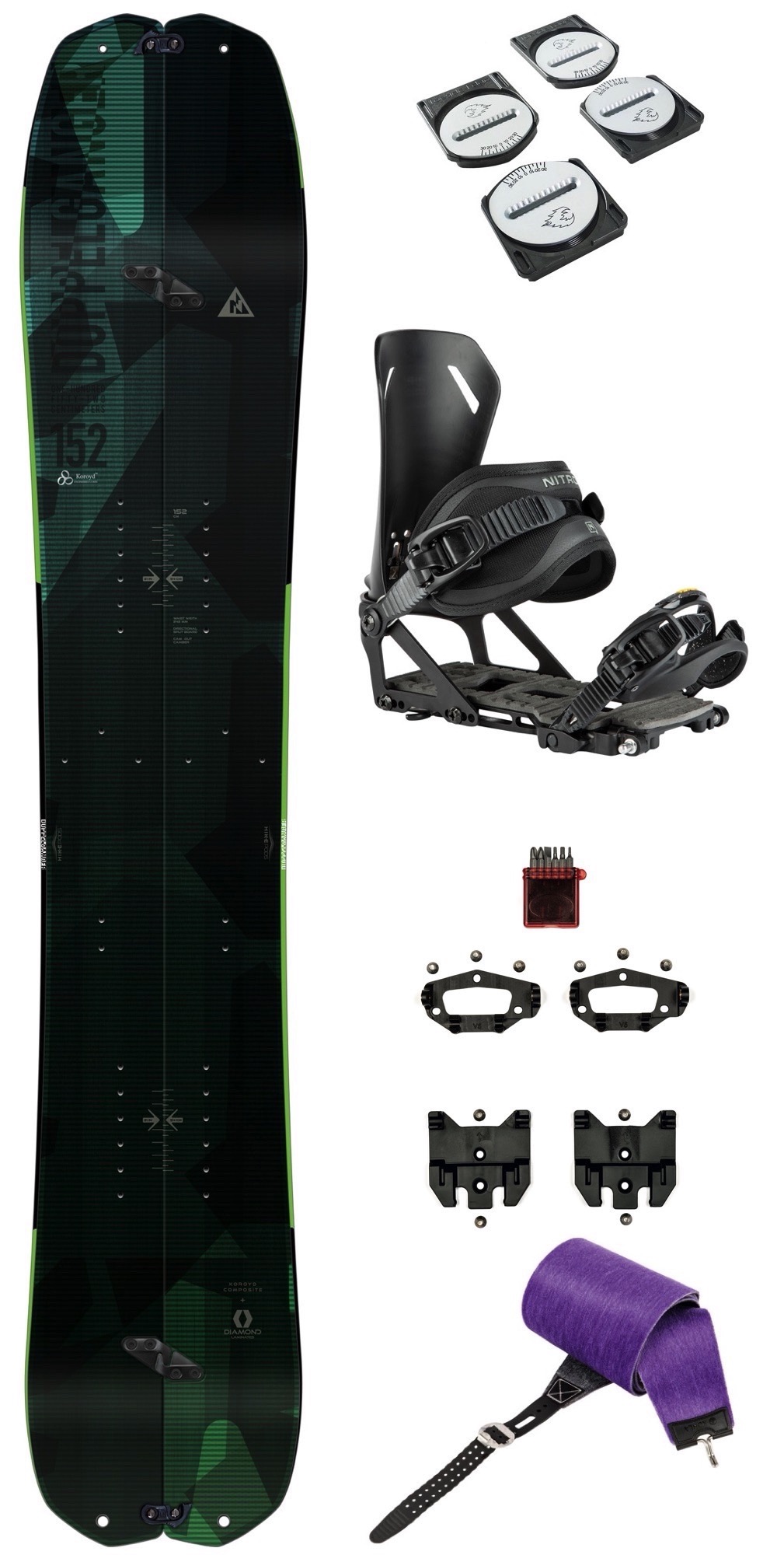 [Paket] Splitboard Set Nitro Doppleganger, Vertical, Felle 22 Split Snow