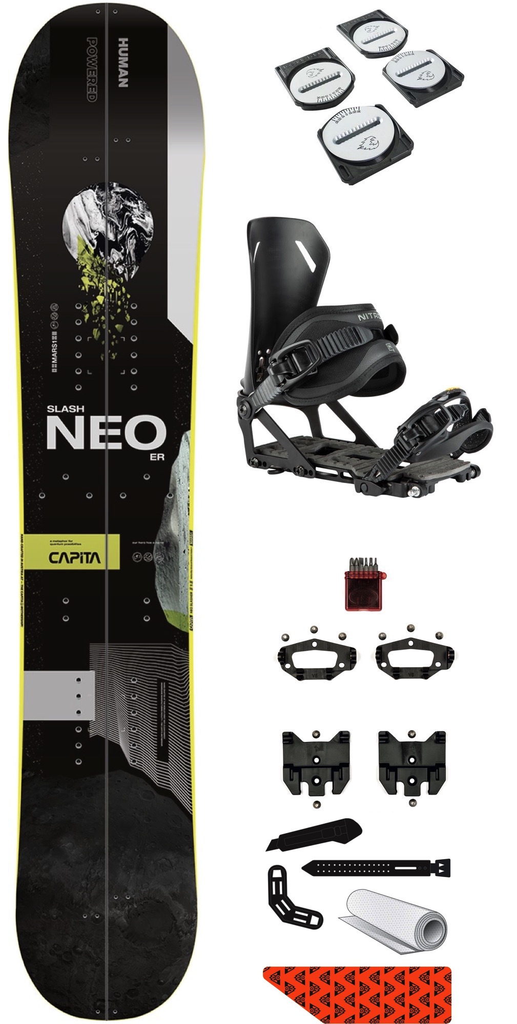 [Paket] Splitboard Set Nitro Neo Slasher, Vertical, Felle 22 Split Board