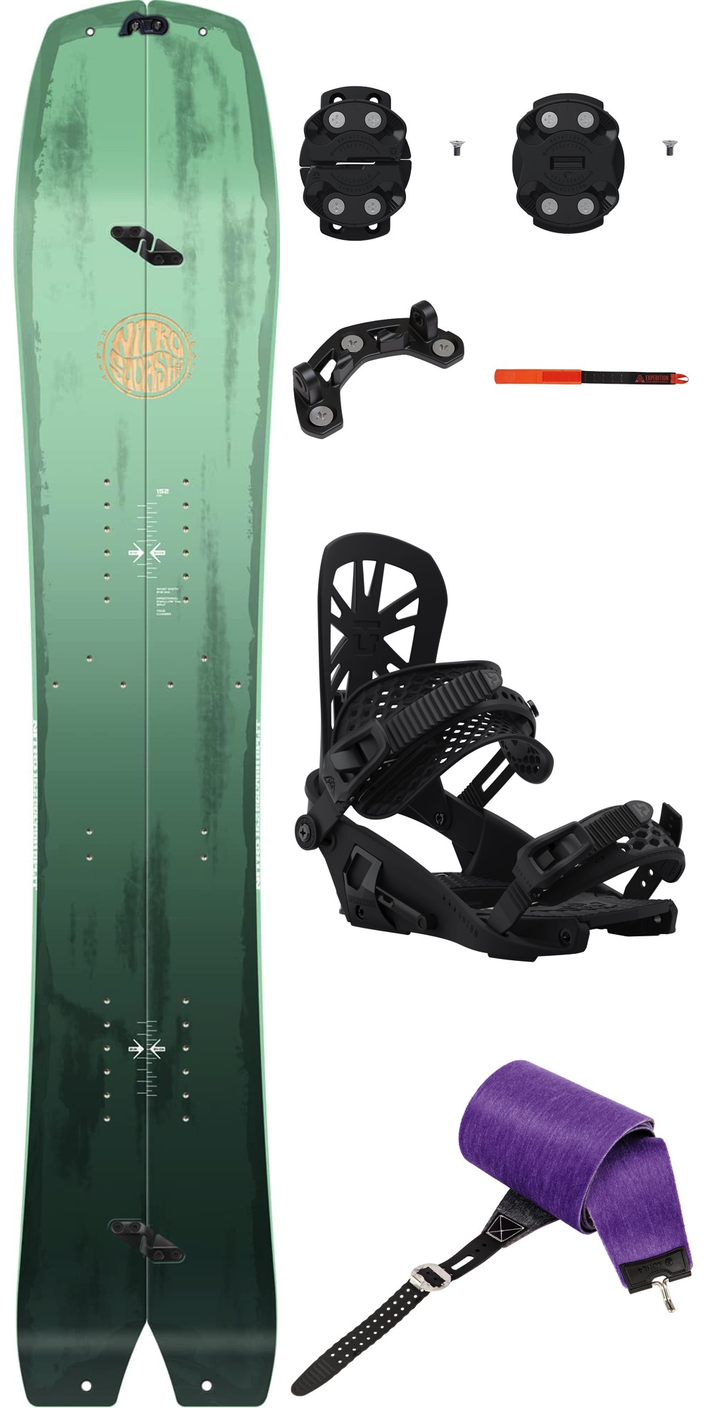 [Paket] Splitboard Set Nitro Squash Split, Union Explorer, Felle 22 snow