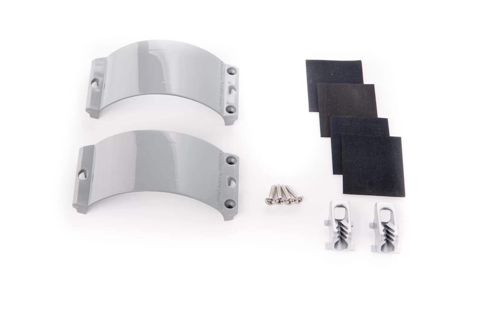 Unifiber 2x Clamcleat CL244/S5 Ash Grey Strap, 4x Screws, 4x Rub
