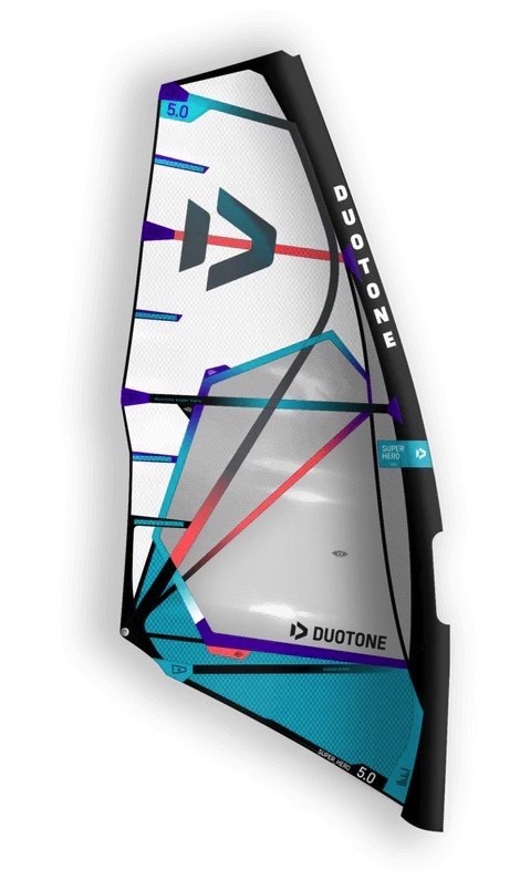 Duotone Super Hero C03:off-white/turquoise Windsurfsegel 22 Wave