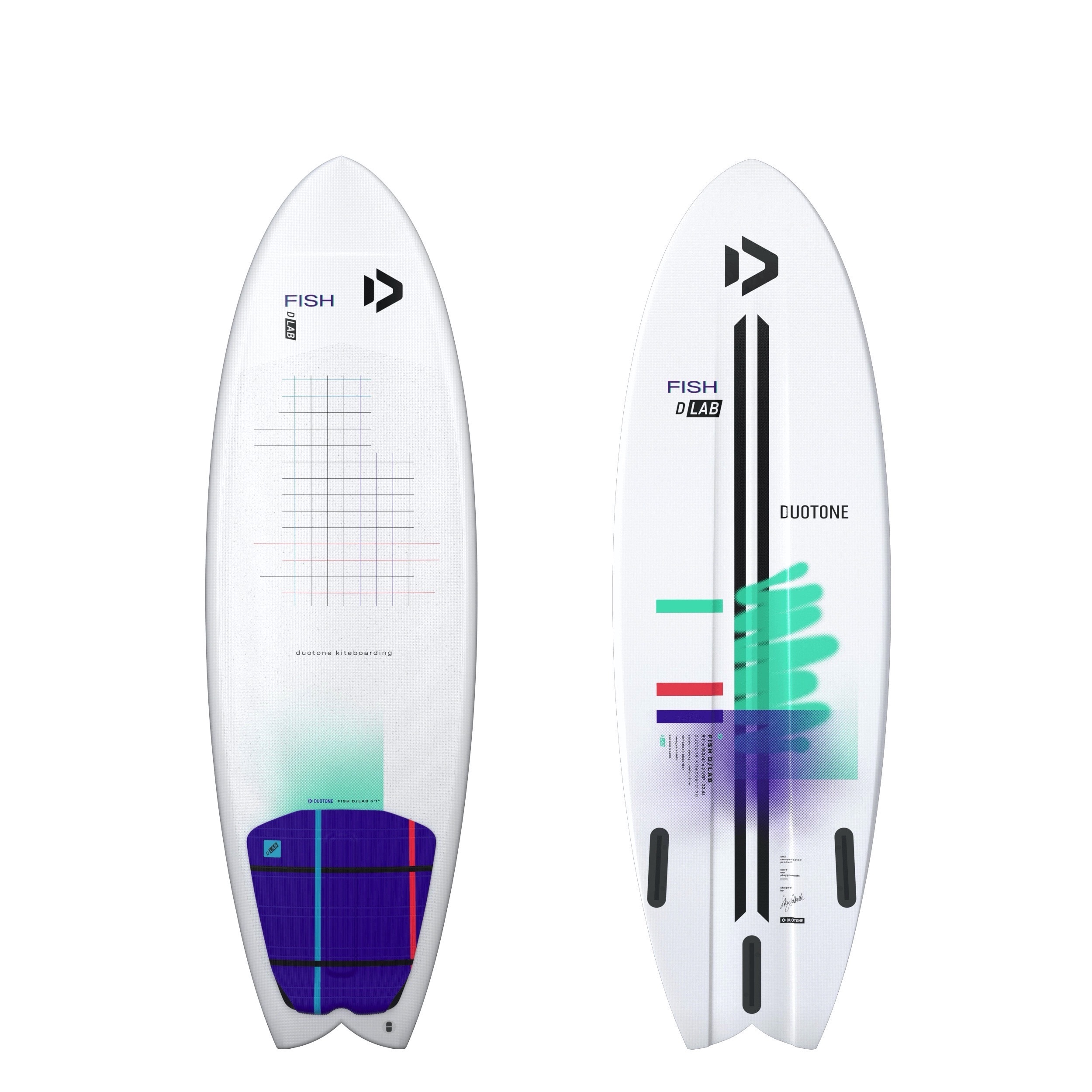 Duotone Fish D/LAB Kite Surfboard 23 Surf Wave Welle Leicht