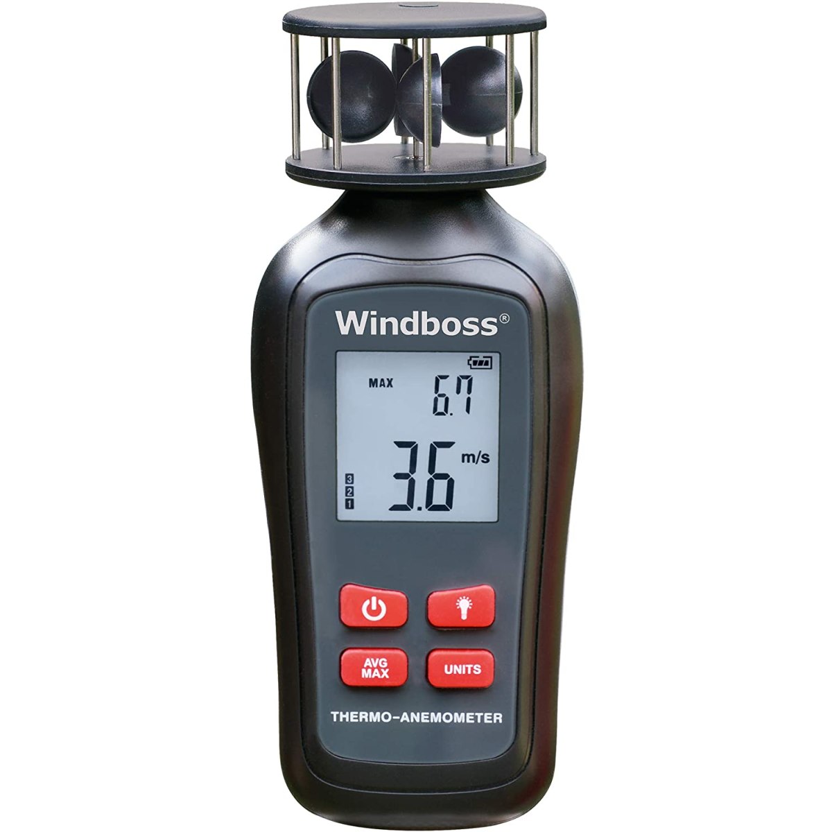 Windboss Thermo Anemometer Windmesser Wind Geschwindigkeit