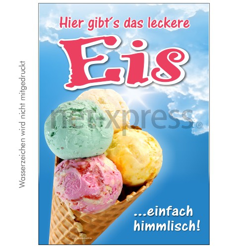 Werbeplakate Für Eiscafé / Eisdiele: Eisbecher, Hörnchen, Waffeln | net ...