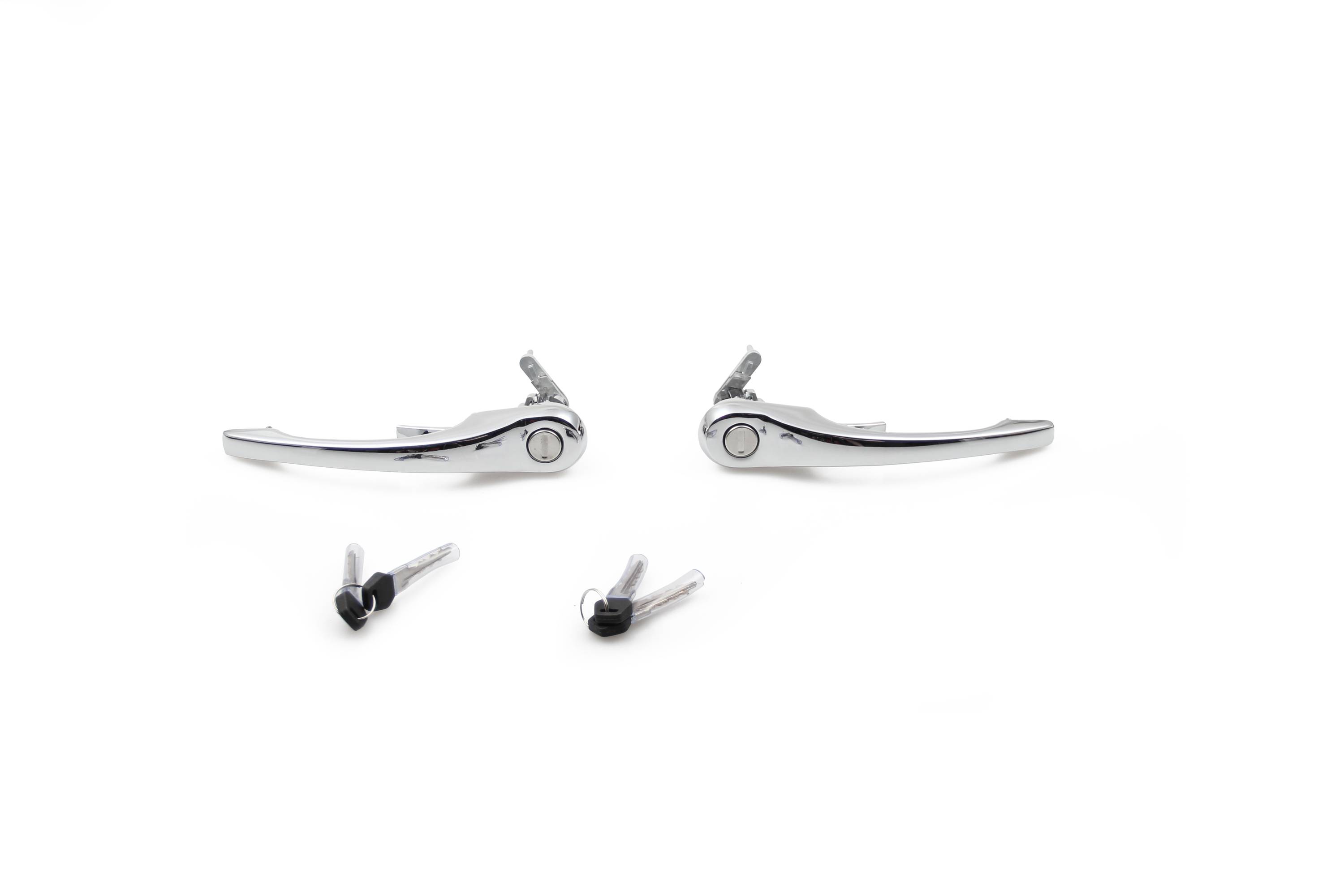 Door handle set with lock cylinder and keys in chrome for Porsche 911 ...