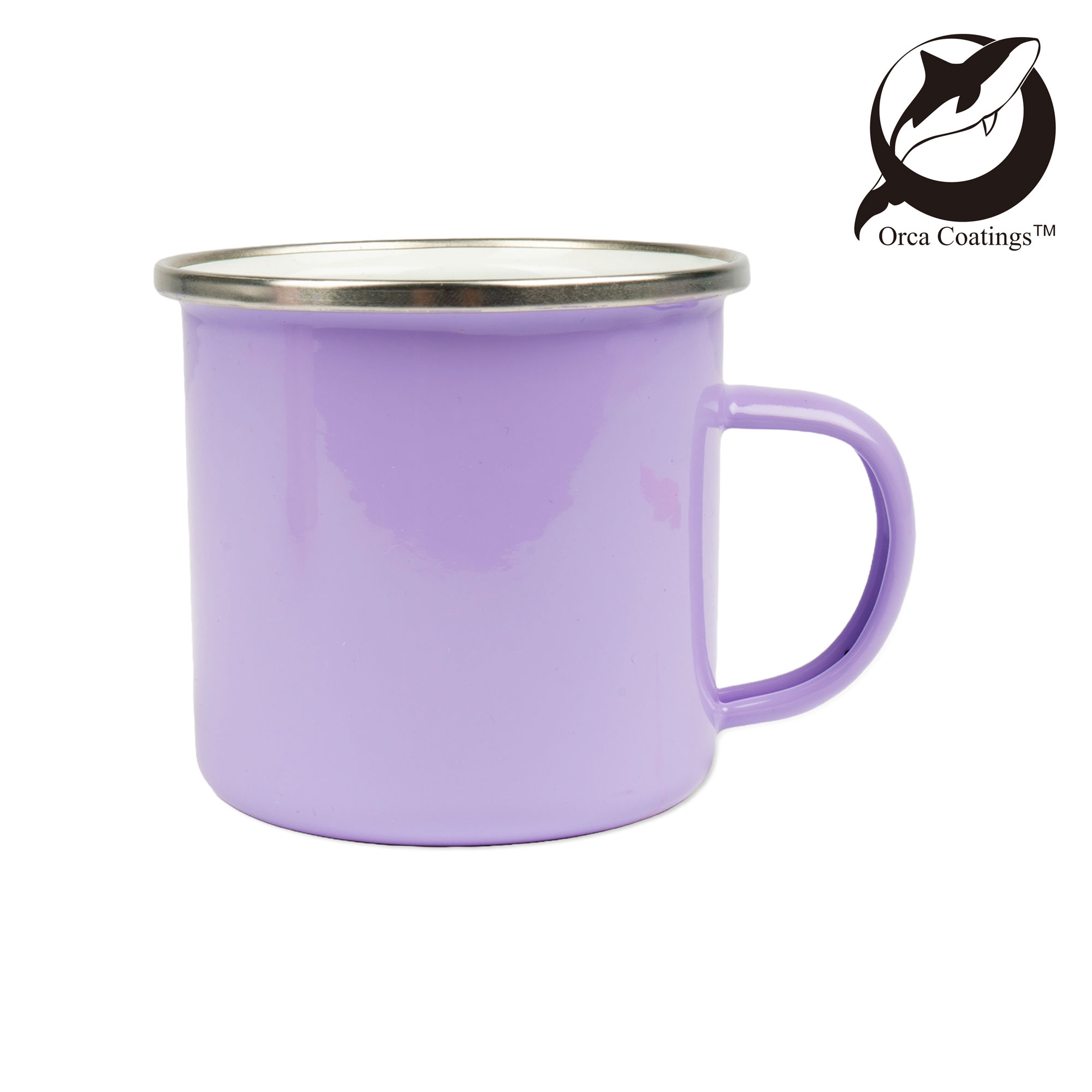 ORCA® Subli-Emailletasse mit silbernem Rand - 12oz macaron-violet ...