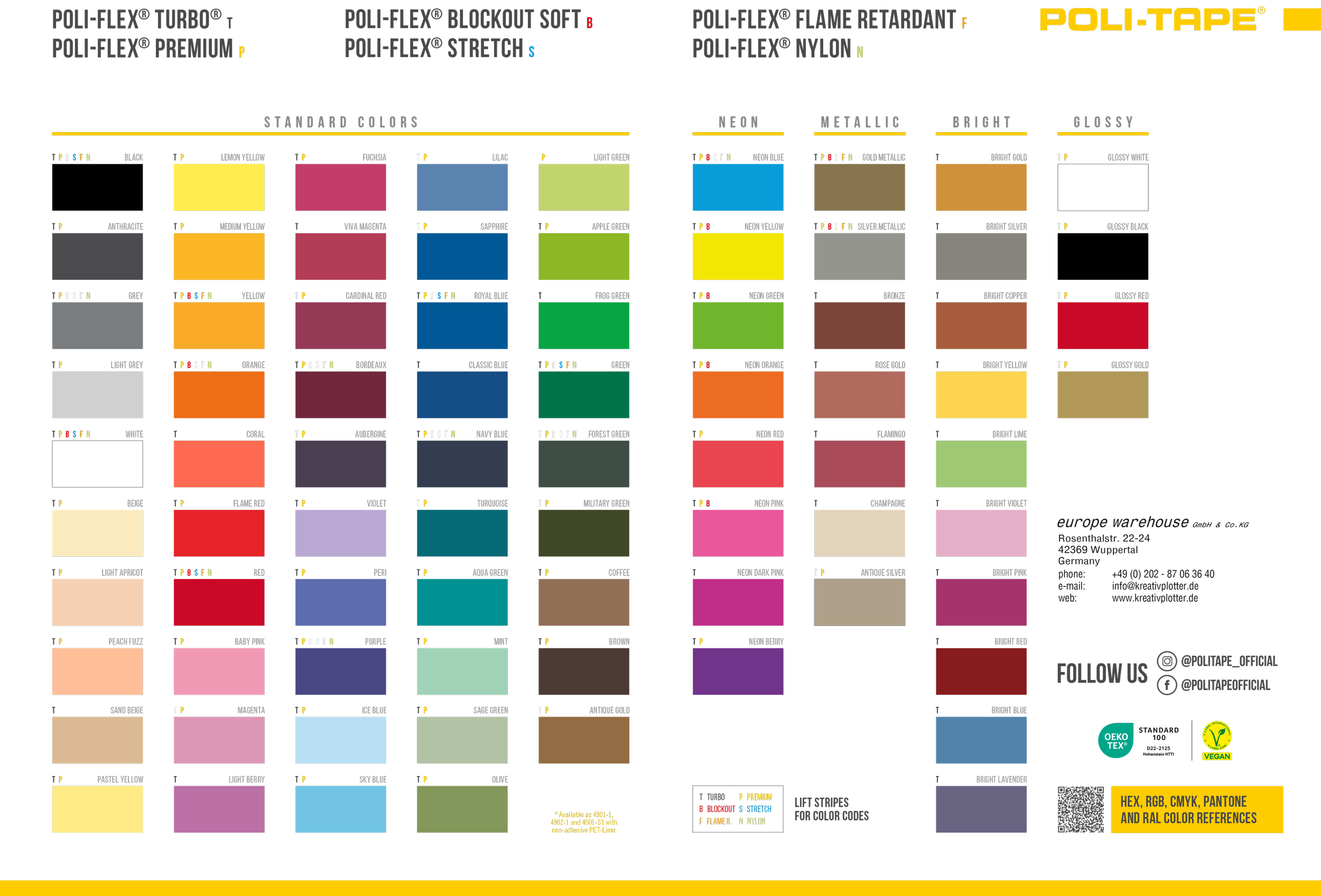 Musterkarte POLI-FLEX STANDARD COLOR RANGE - mehrseitig ...