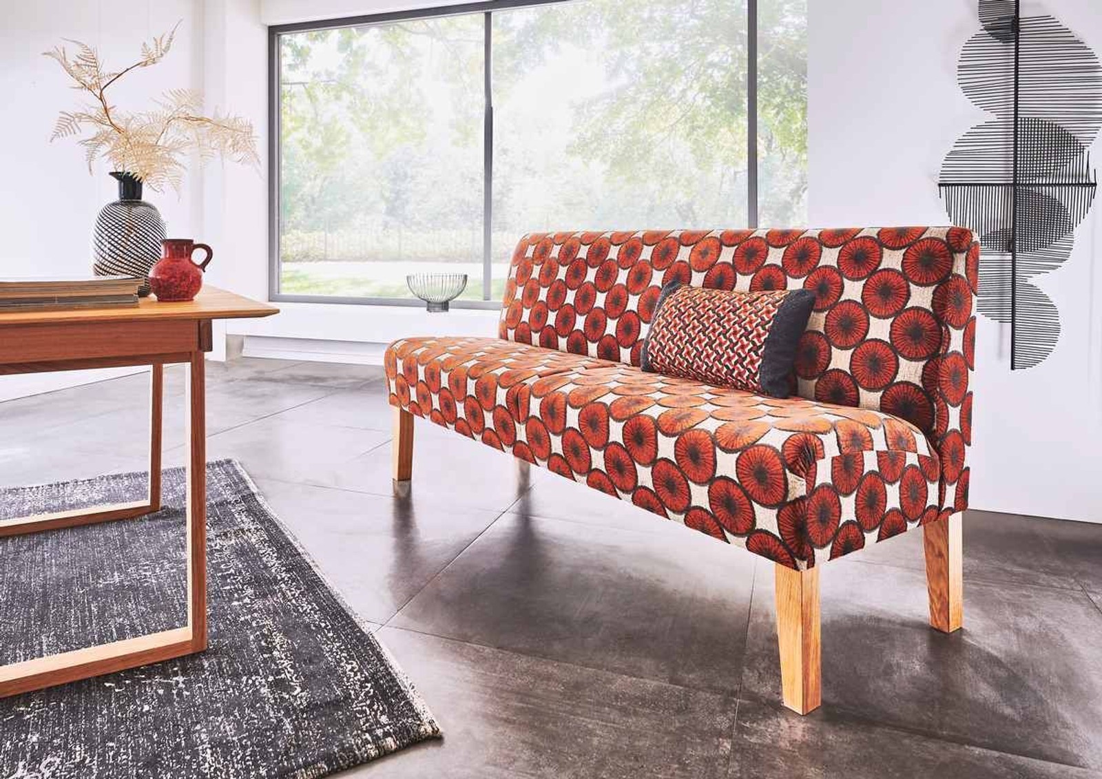Tischsofa / Küchensofa / CADIZ - Füße in Eiche oder Buche massiv ...