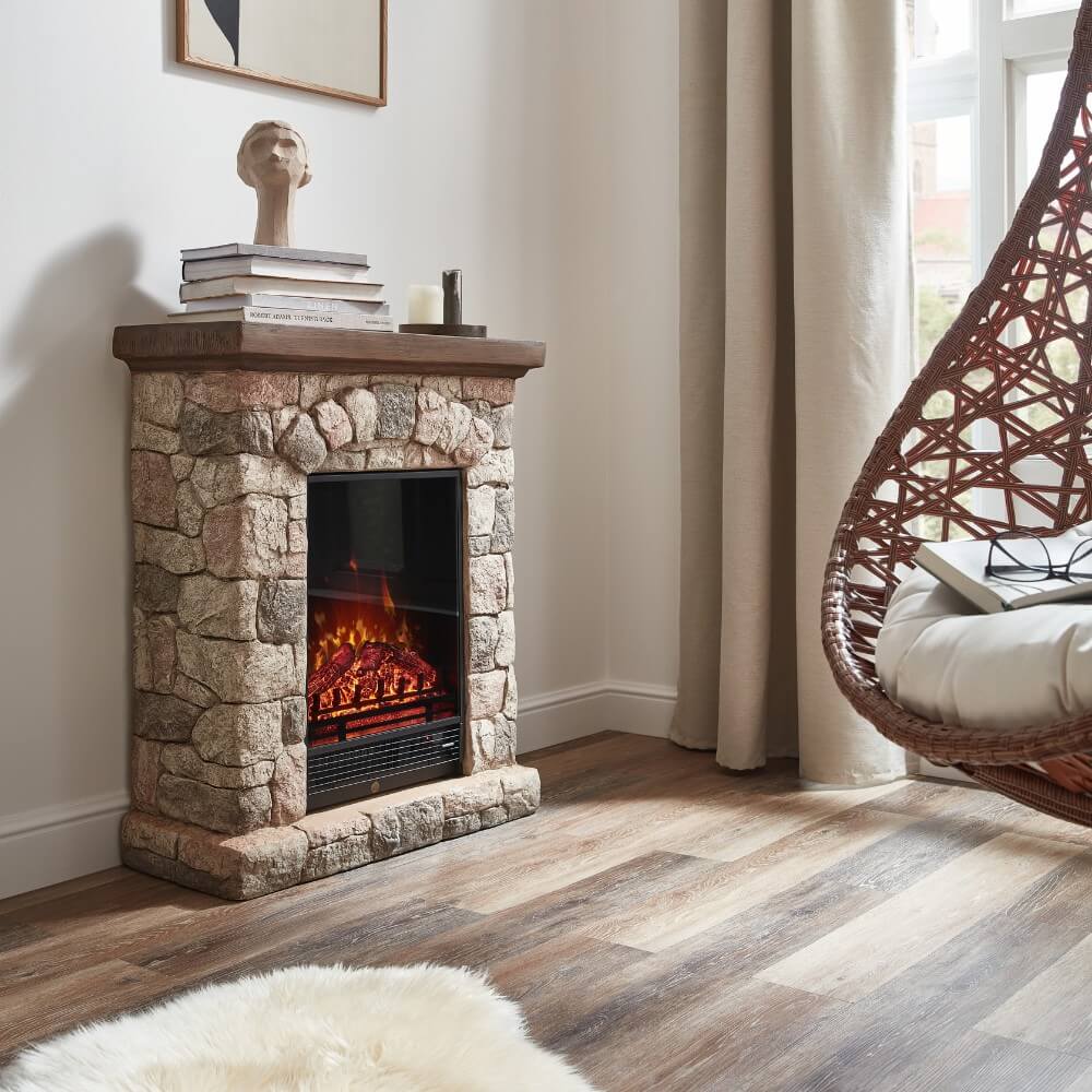 OUTLETWARE Electric fireplace CALOR - With flame effect